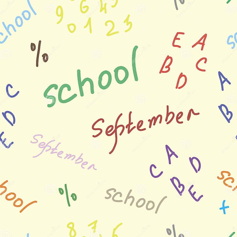 Seamless Texture with School Inscriptions Stock Vector - Illustration ...