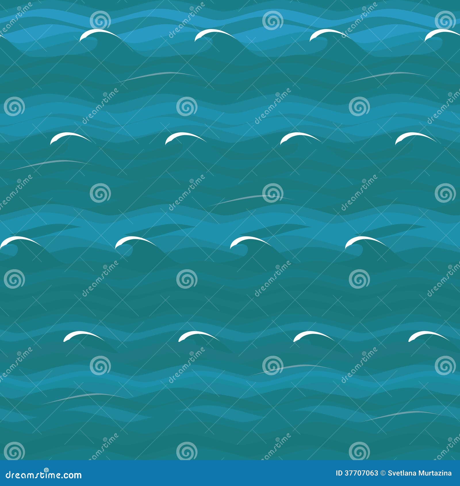 Seamless Texture: Sea with Waves Stock Vector - Illustration of curve ...