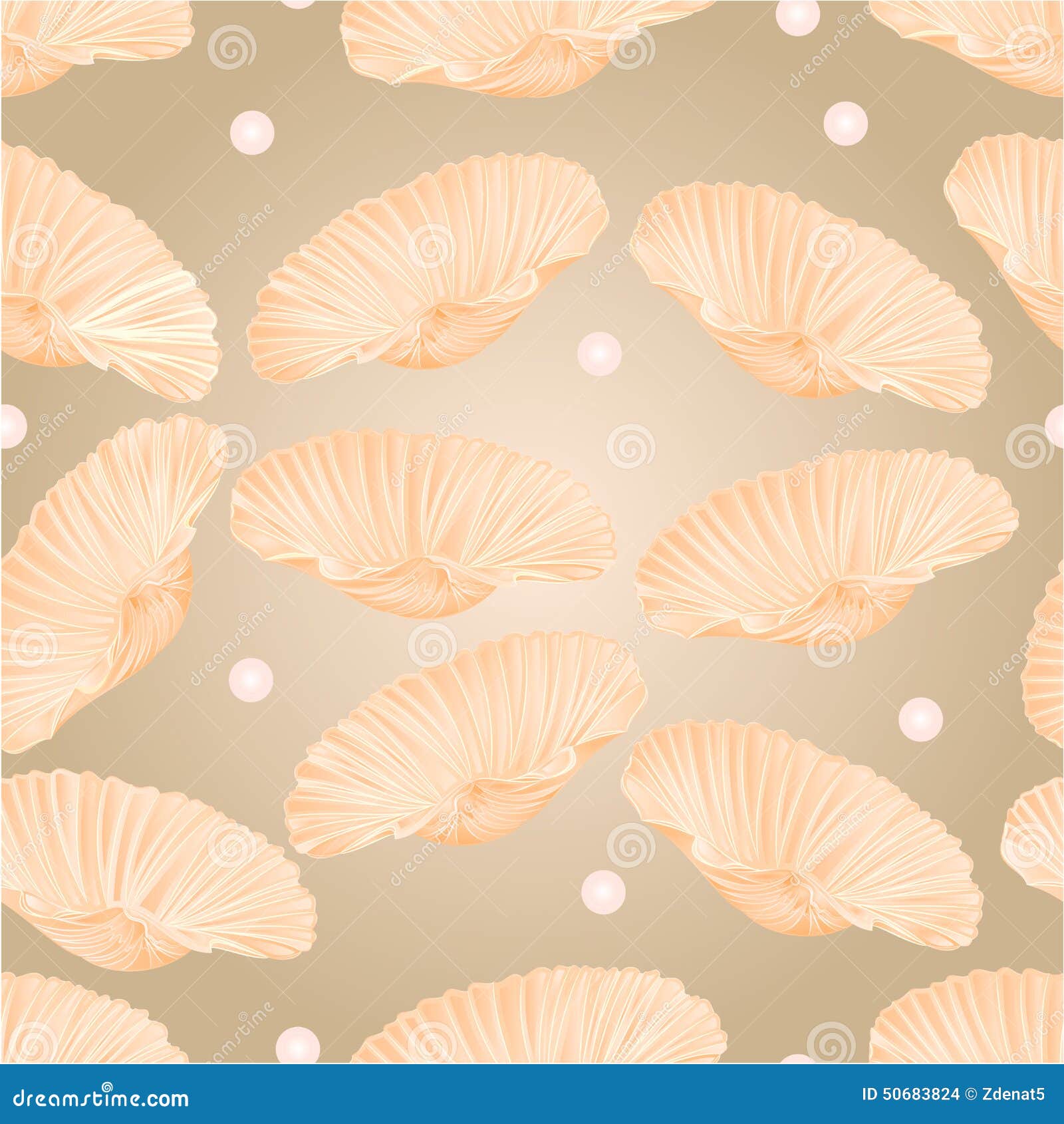 Seamless Texture Shells and Pearls Vector Stock Vector - Illustration ...