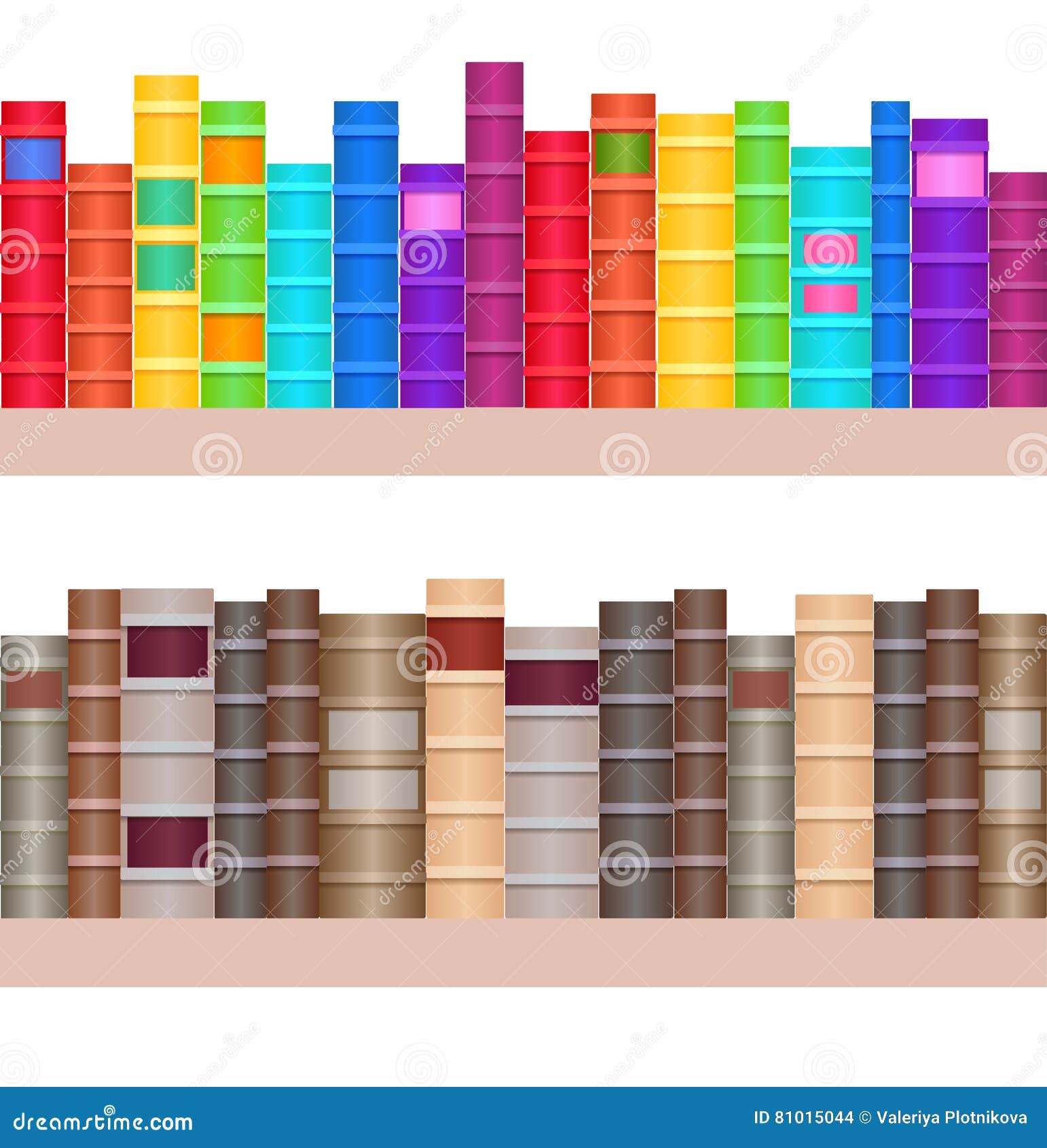 Seamless Texture Shelves with a Variety of Books. Stock Vector ...