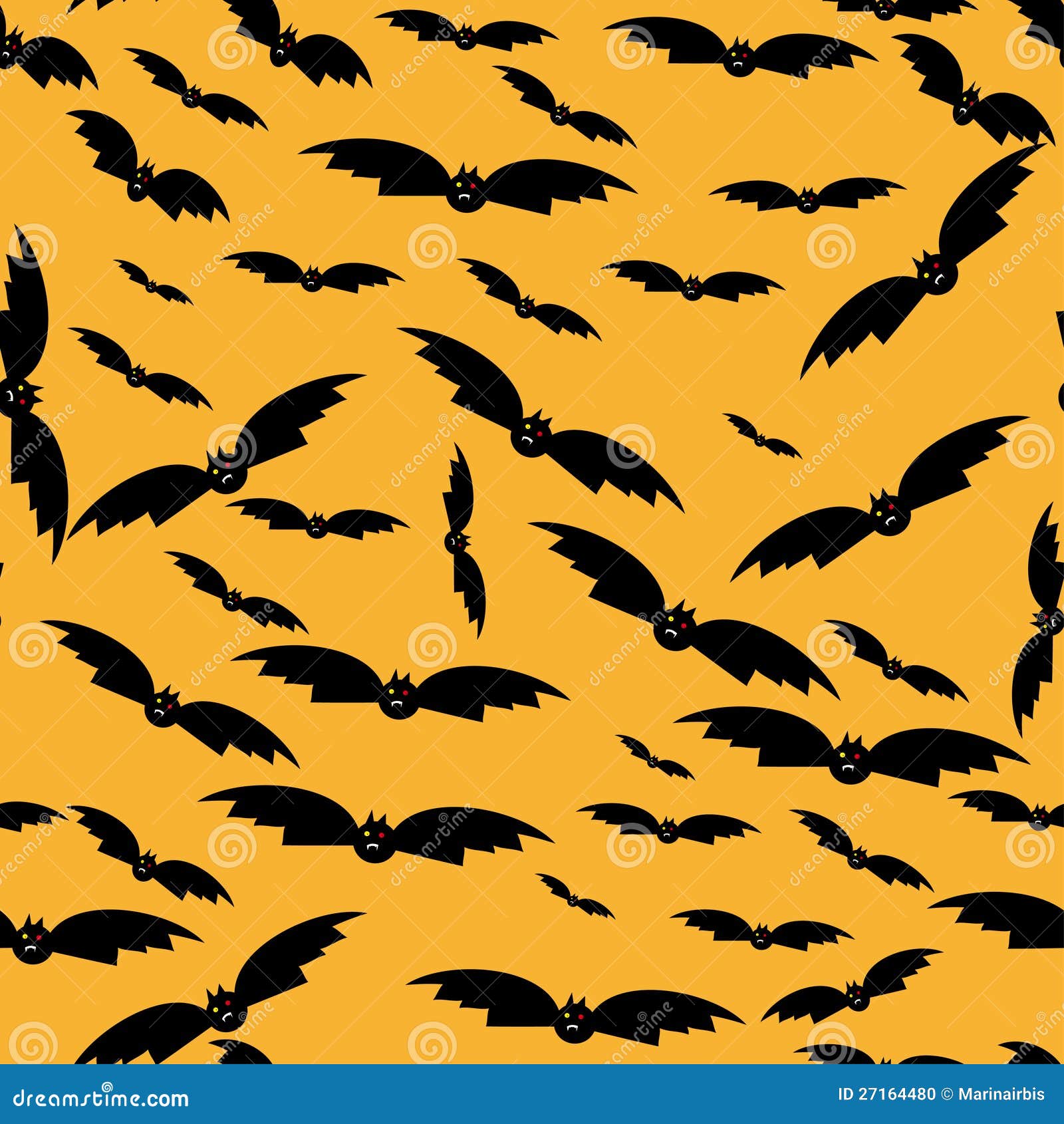 Seamless Texture with Silhouettes of Bats. Stock Vector - Illustration ...