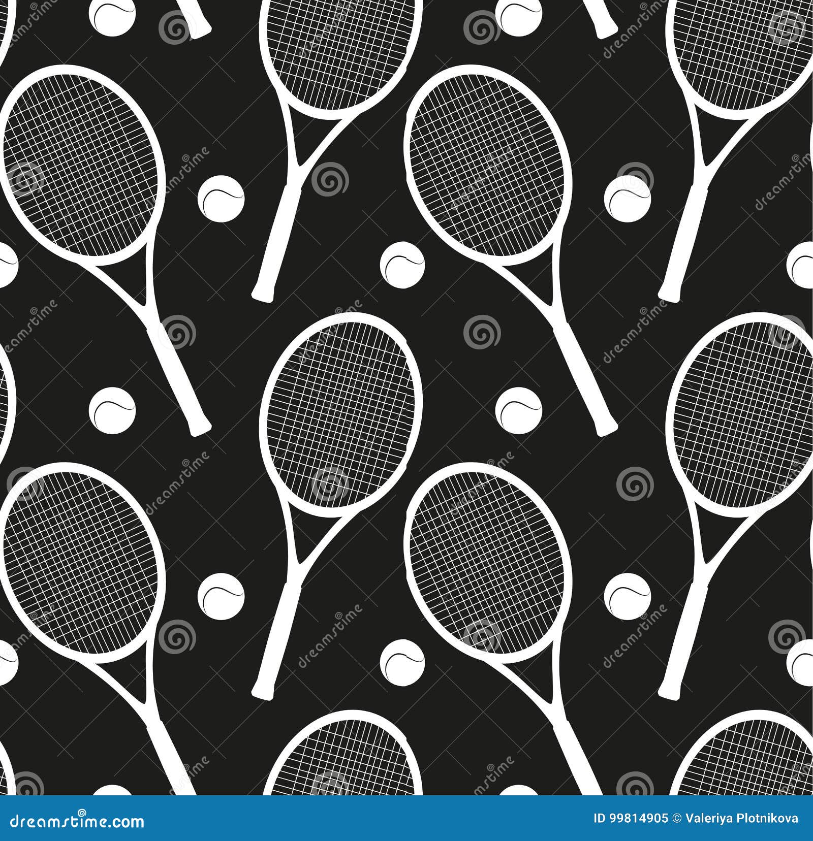 Seamless Texture with Silhouettes of Rackets and a Ball for Tennis ...