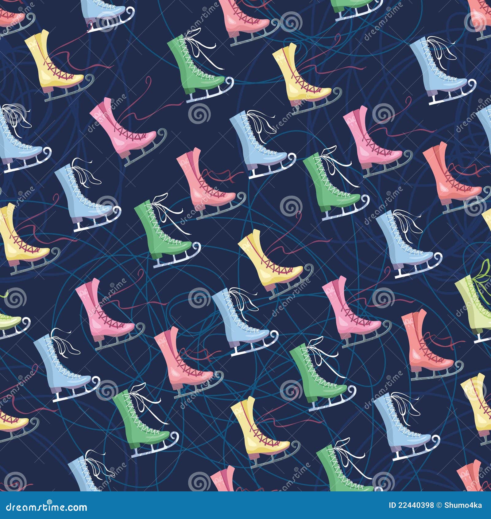 Seamless Texture with Skates for Figure Skating Stock Vector ...