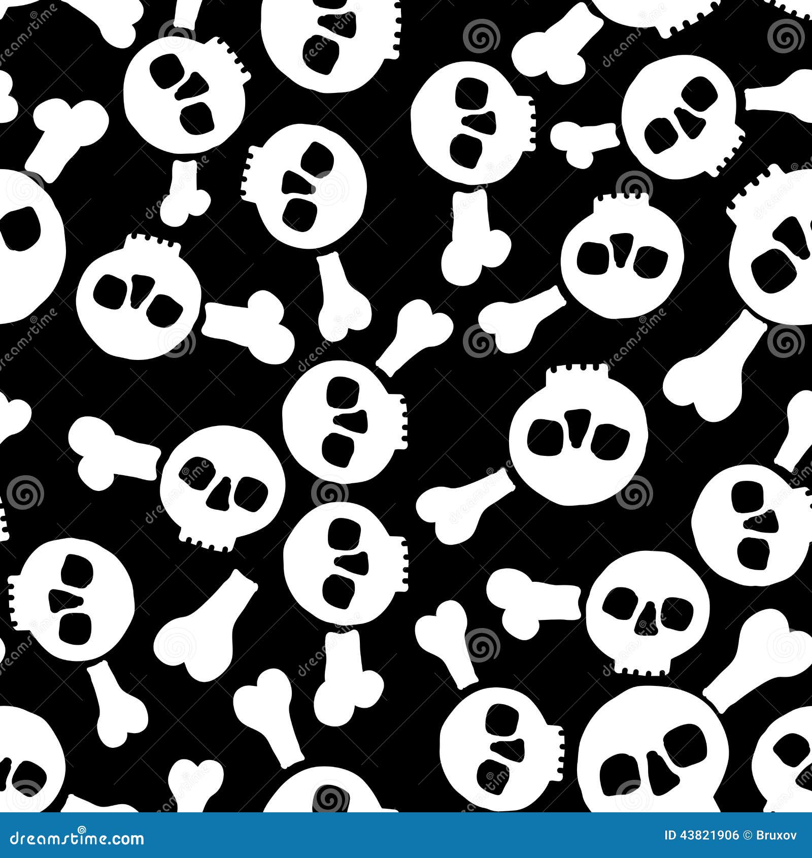 Seamless Texture with Skulls Stock Vector - Illustration of skull, fall ...