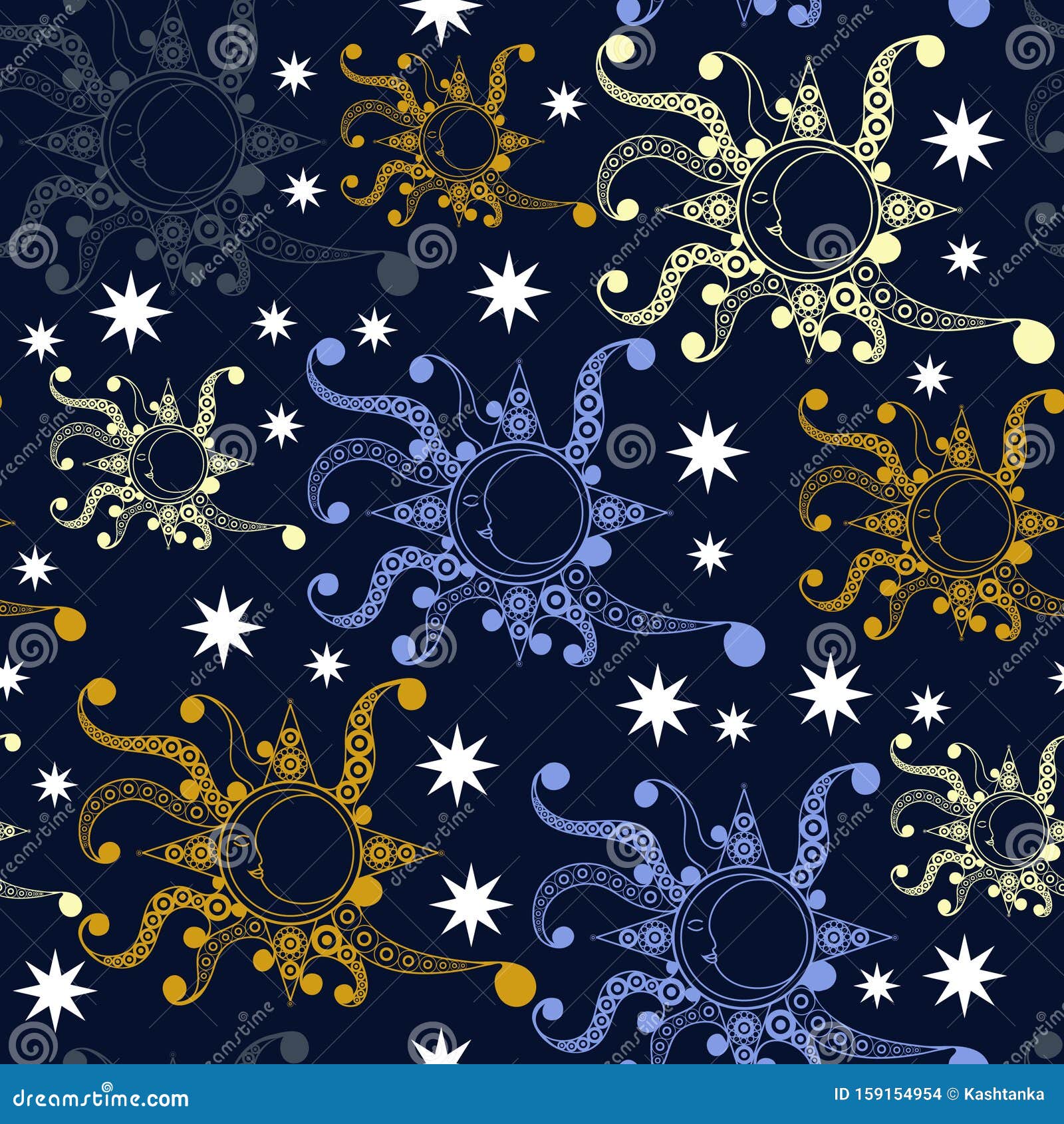 Seamless Texture with Solstice Stock Vector - Illustration of ...