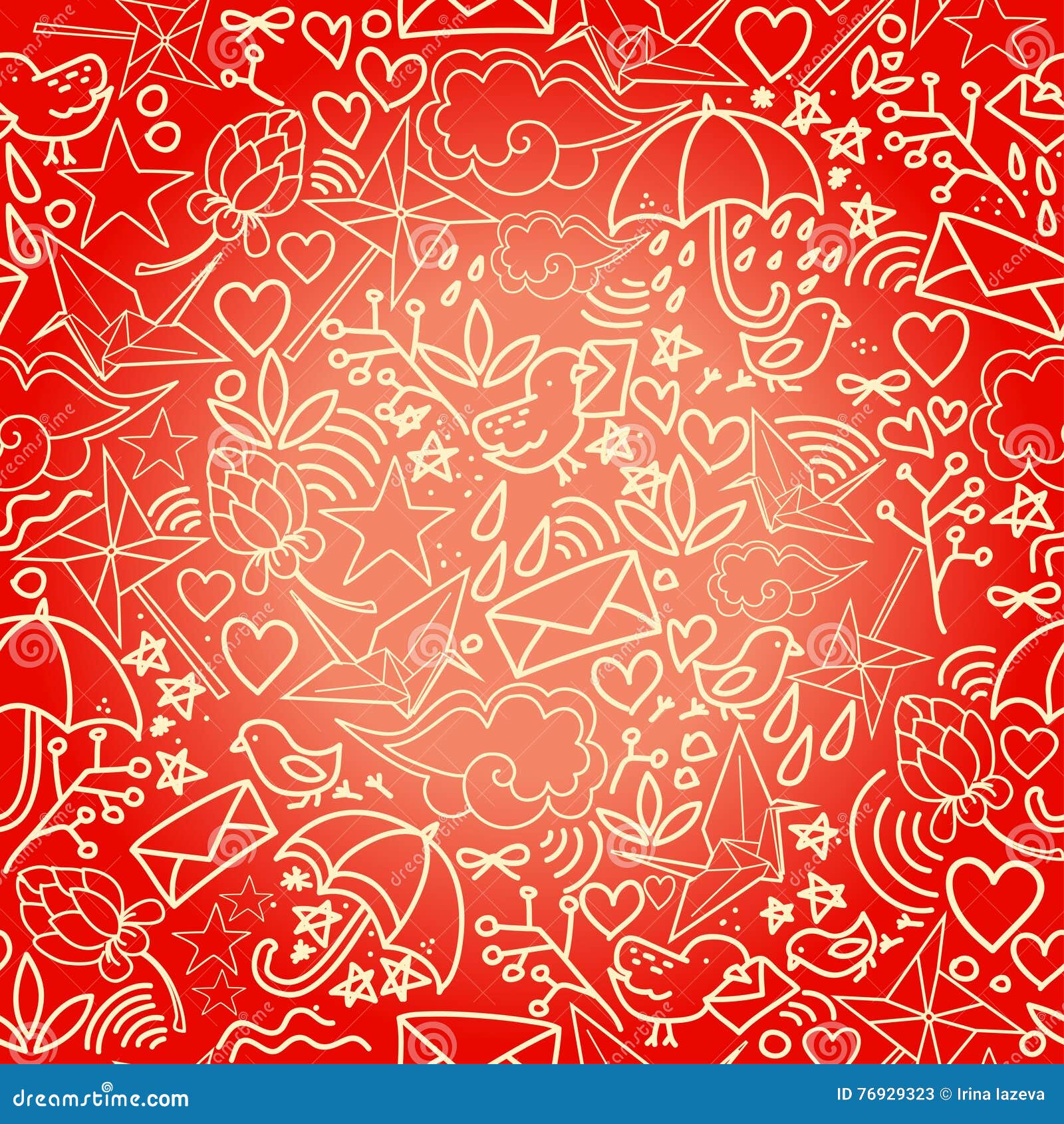 Seamless Texture with Some Cute Objects in Hand Drawn Style Stock ...