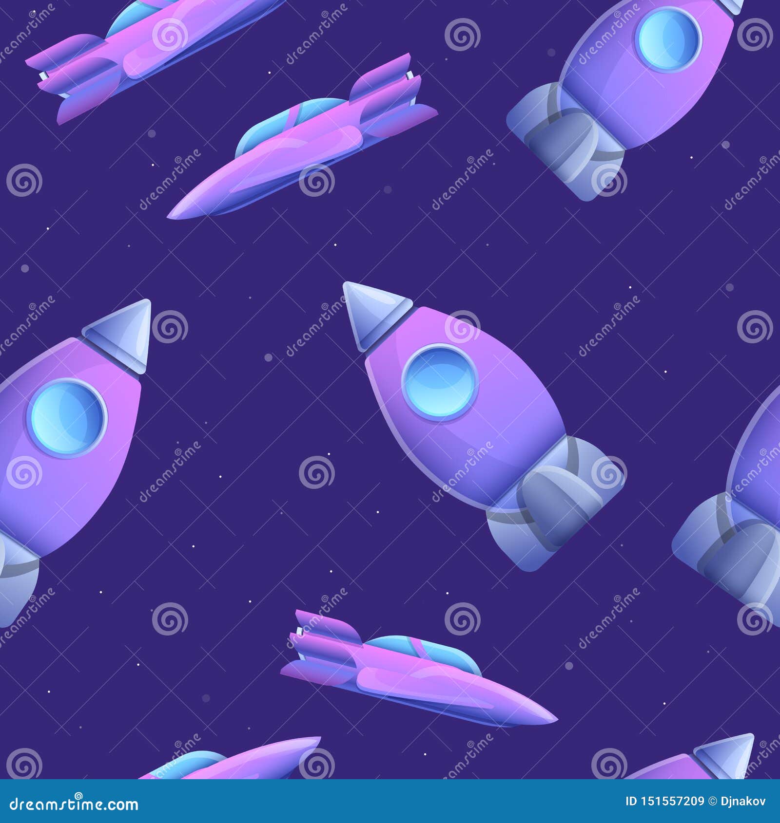 Seamless Texture Of Space Ships In Space Royalty-Free Cartoon ...