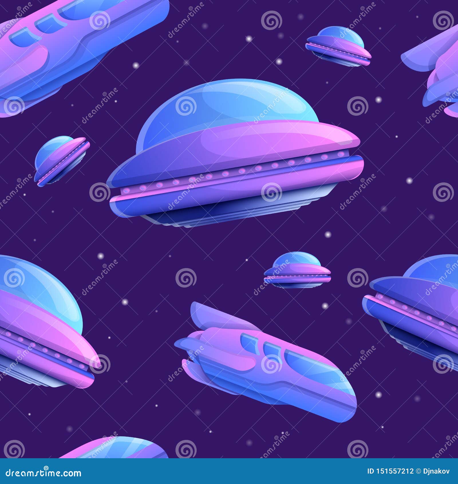 Seamless Texture of Space Ships in Space Stock Illustration ...