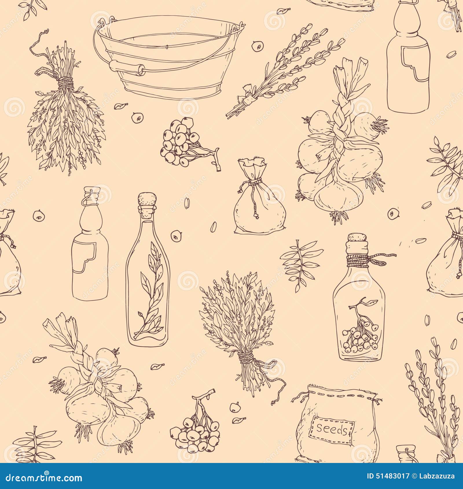 Seamless Texture with Spices Stock Vector - Illustration of inventories ...