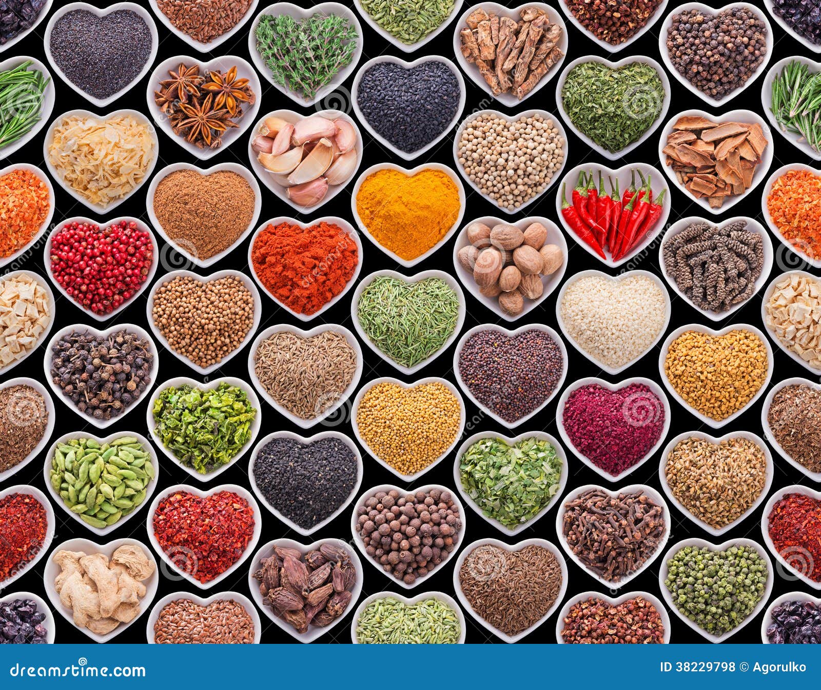 Seamless Texture with Spices and Herbs Stock Photo - Image of fennel ...