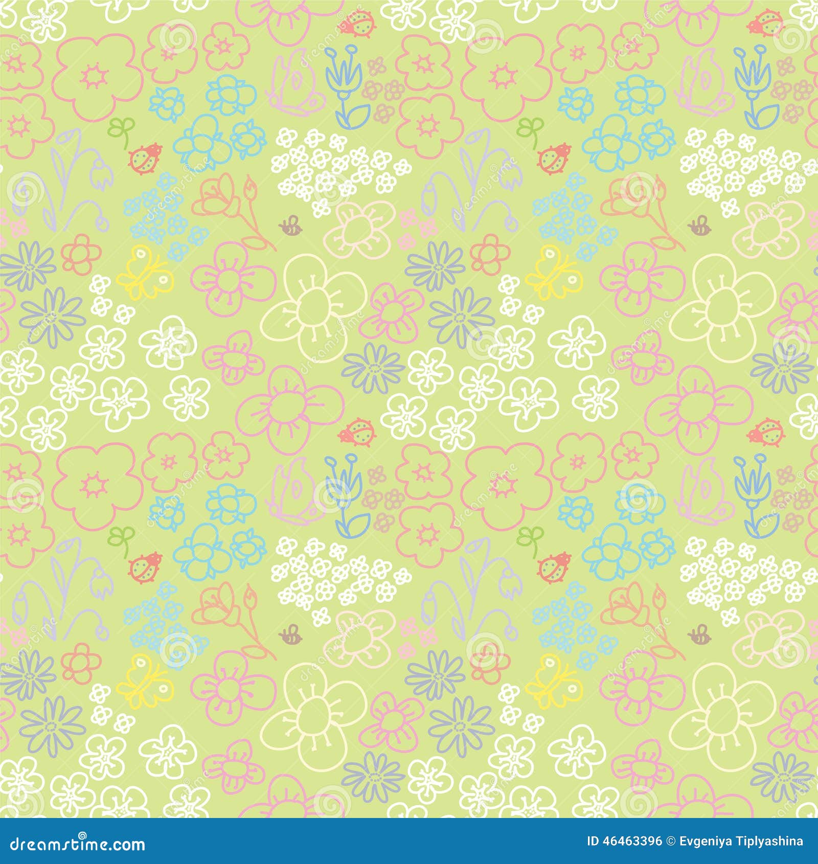 Seamless texture of spring stock vector. Illustration of decorative ...