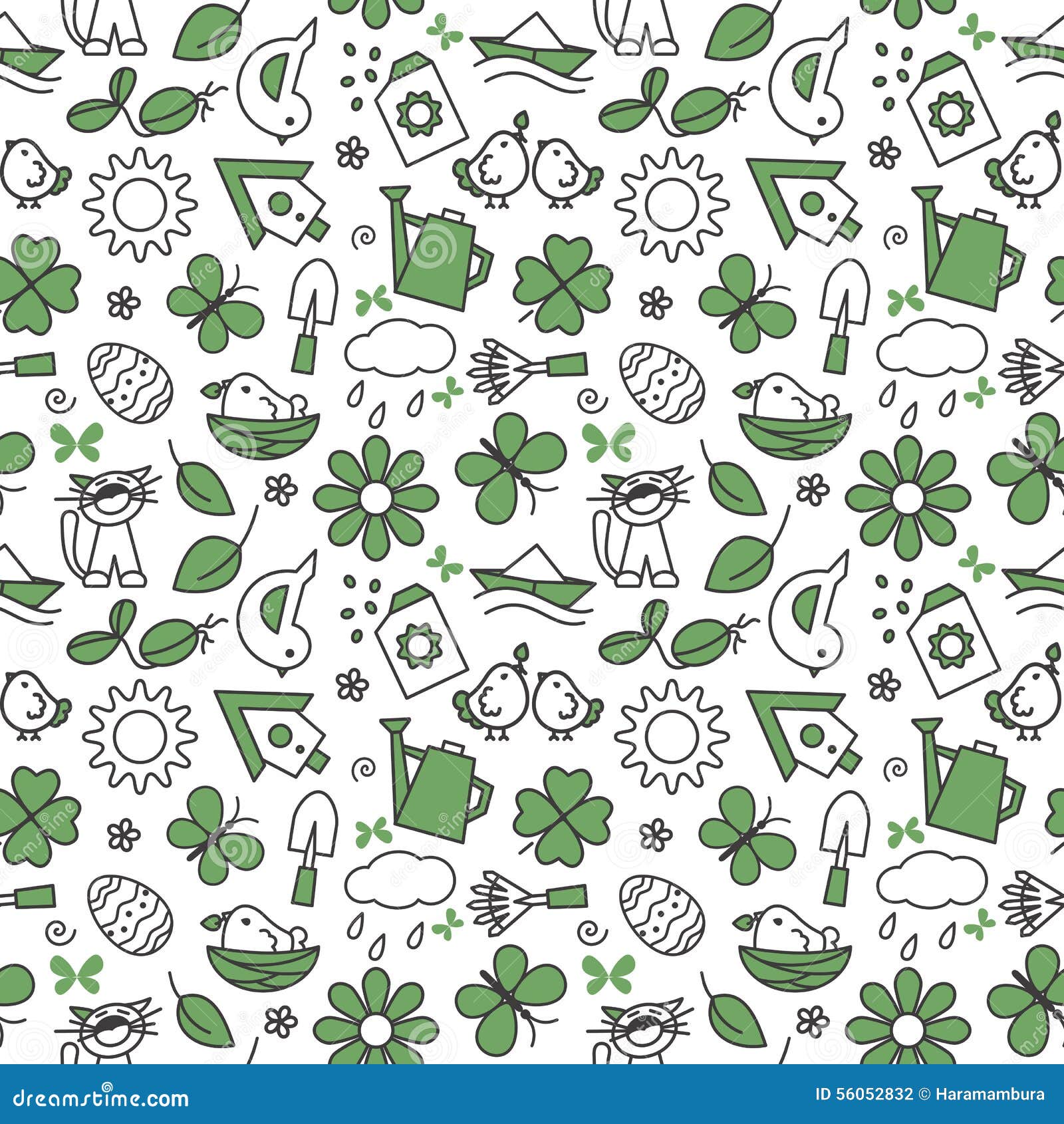 Seamless texture - spring. stock vector. Illustration of gift - 56052832