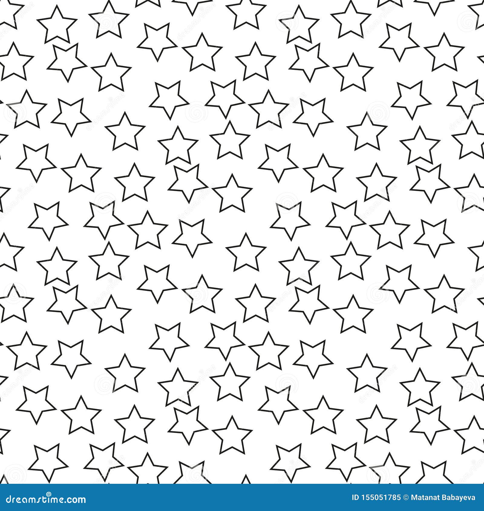 Seamless Texture of a Stars. Vector Flat Illustration on a White ...