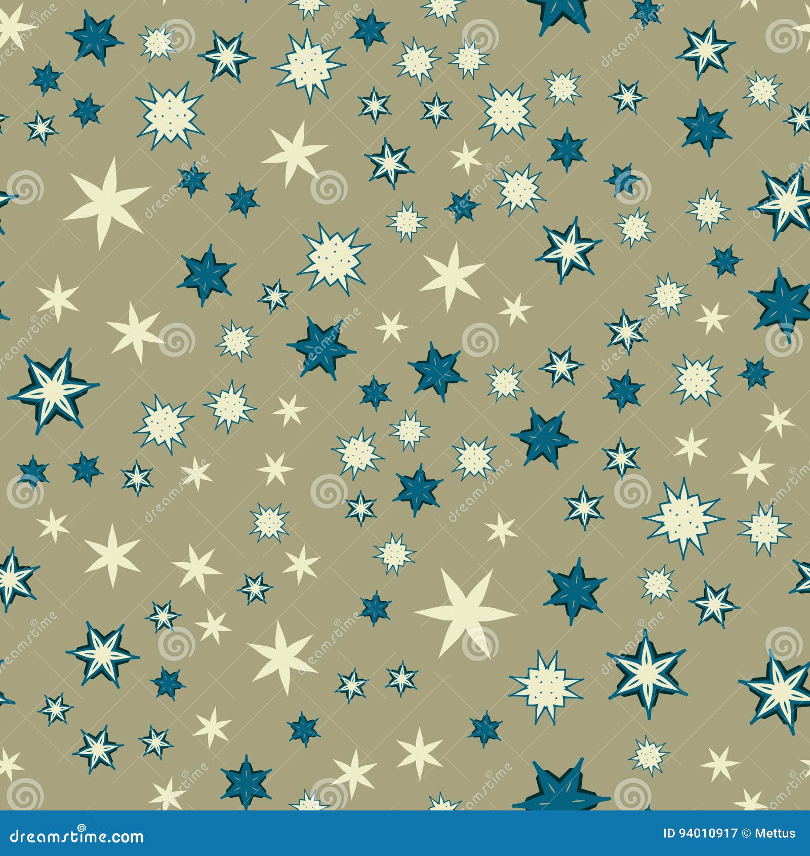 Seamless Texture with Stylized Flowers and Stars Stock Vector ...