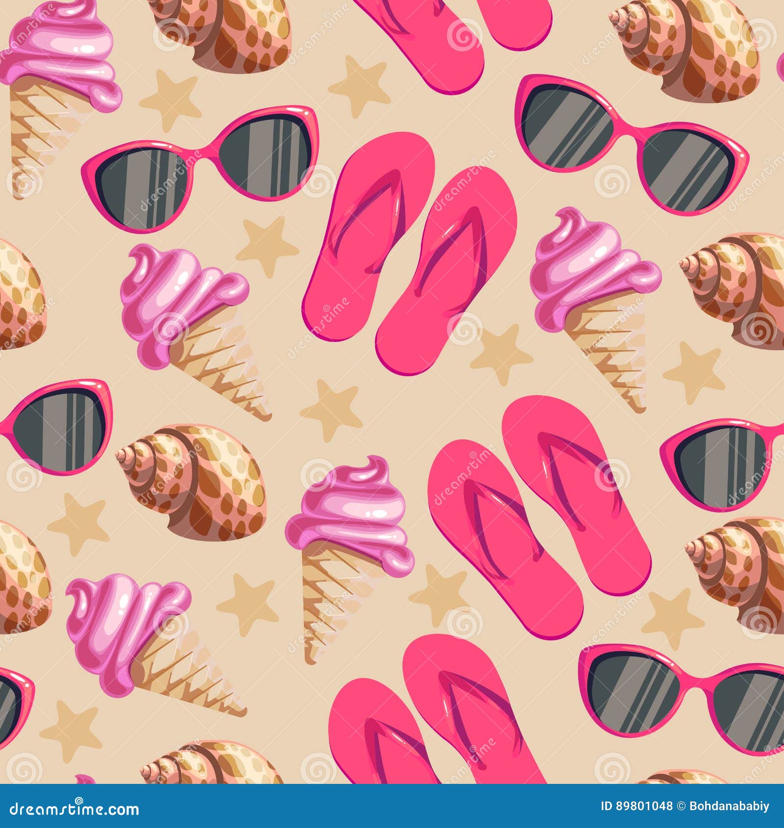 Seamless Texture Summer Beach Stock Vector - Illustration of flip, sand ...