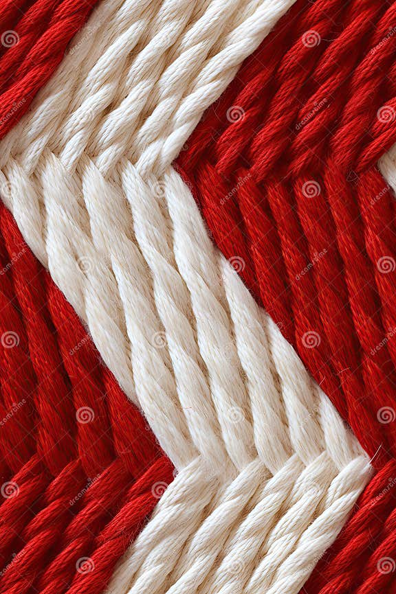 Seamless Texture of Textile Fabric with Pattern Knitted with Red and ...