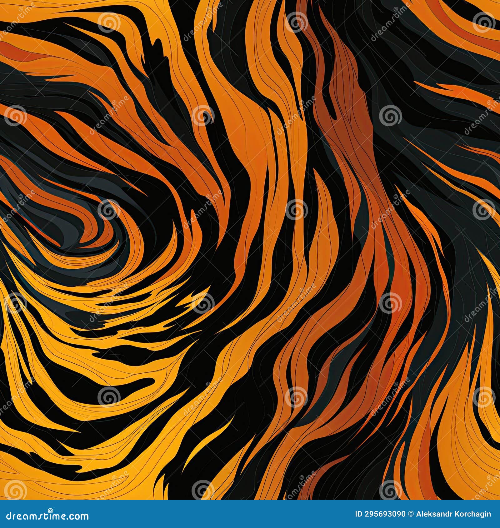 Seamless Texture with Tiger Animal Coloring Pattern in Orange Black ...