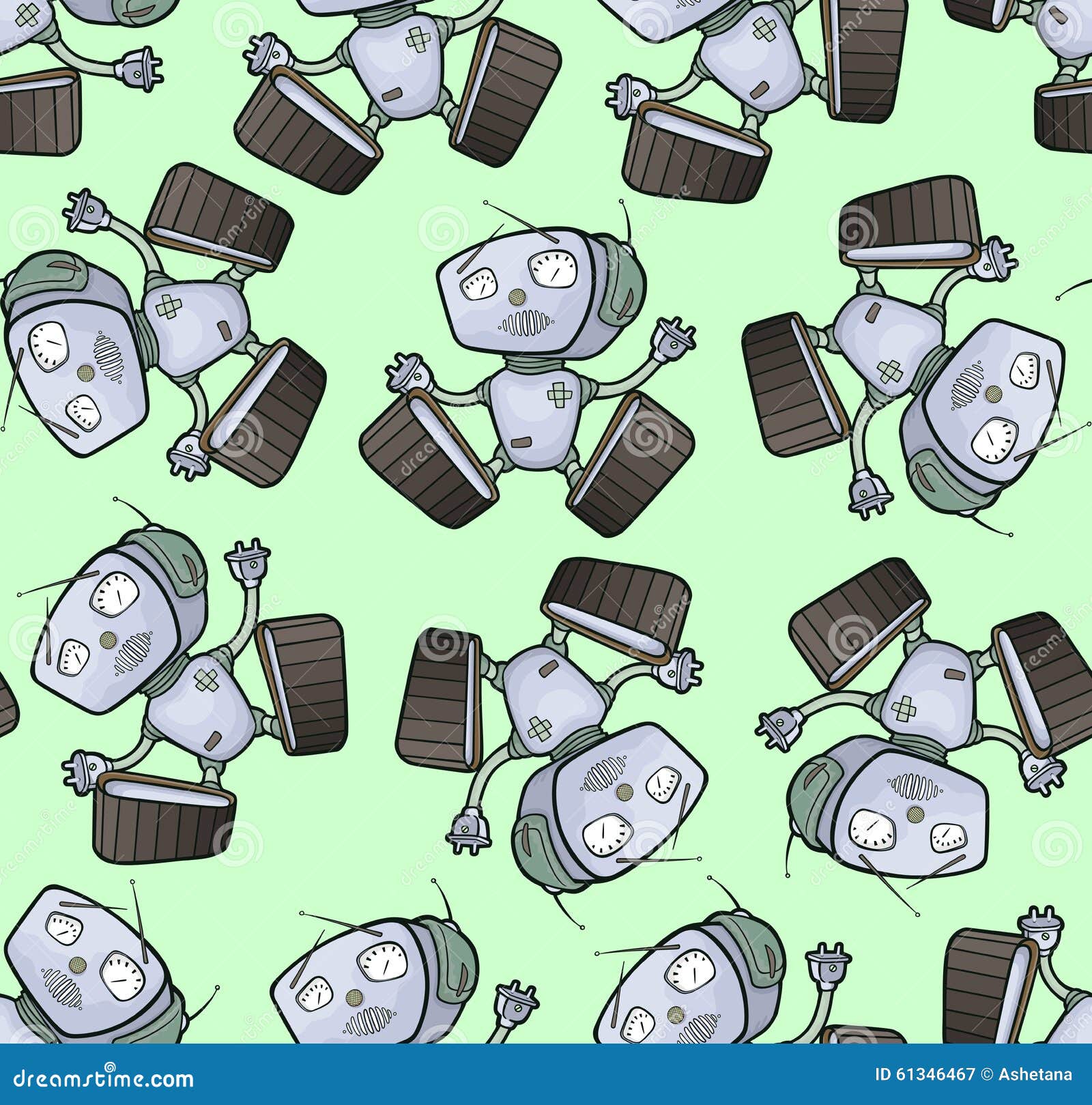 Seamless Texture with Toy Robots. Stock Vector - Illustration of robot ...