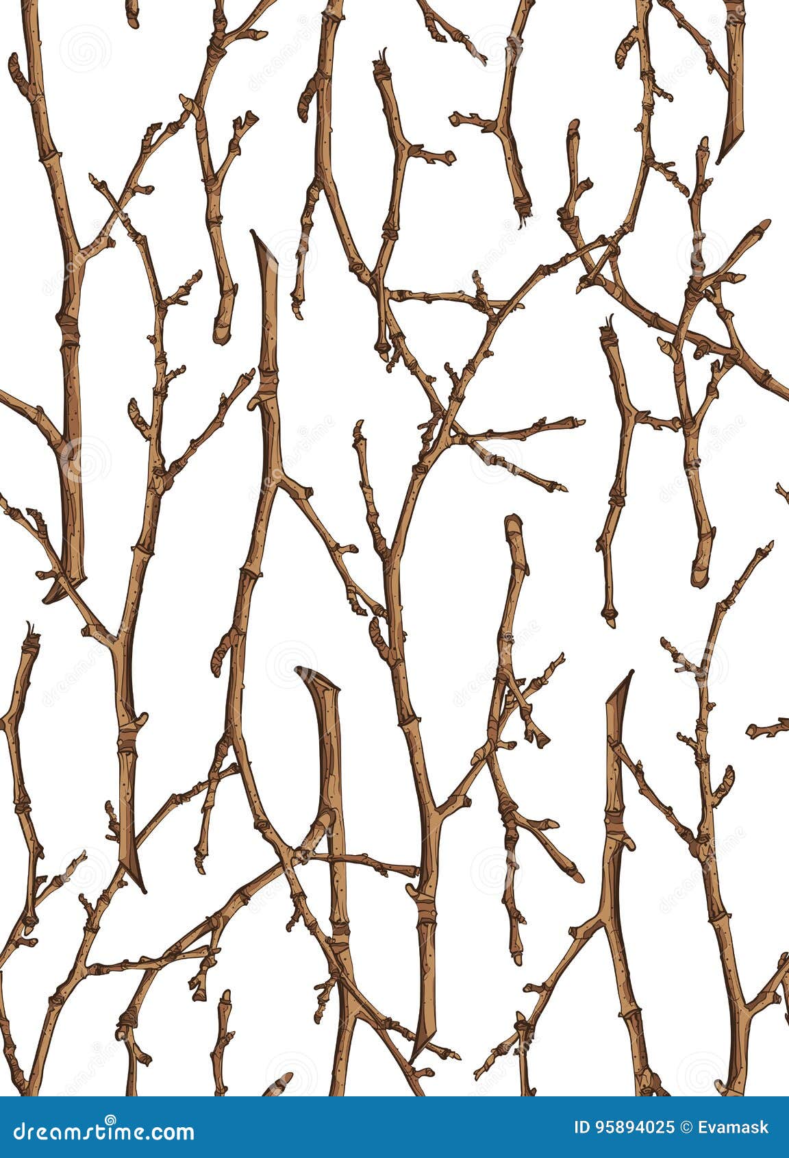 Seamless texture of twigs stock vector. Illustration of paper - 95894025