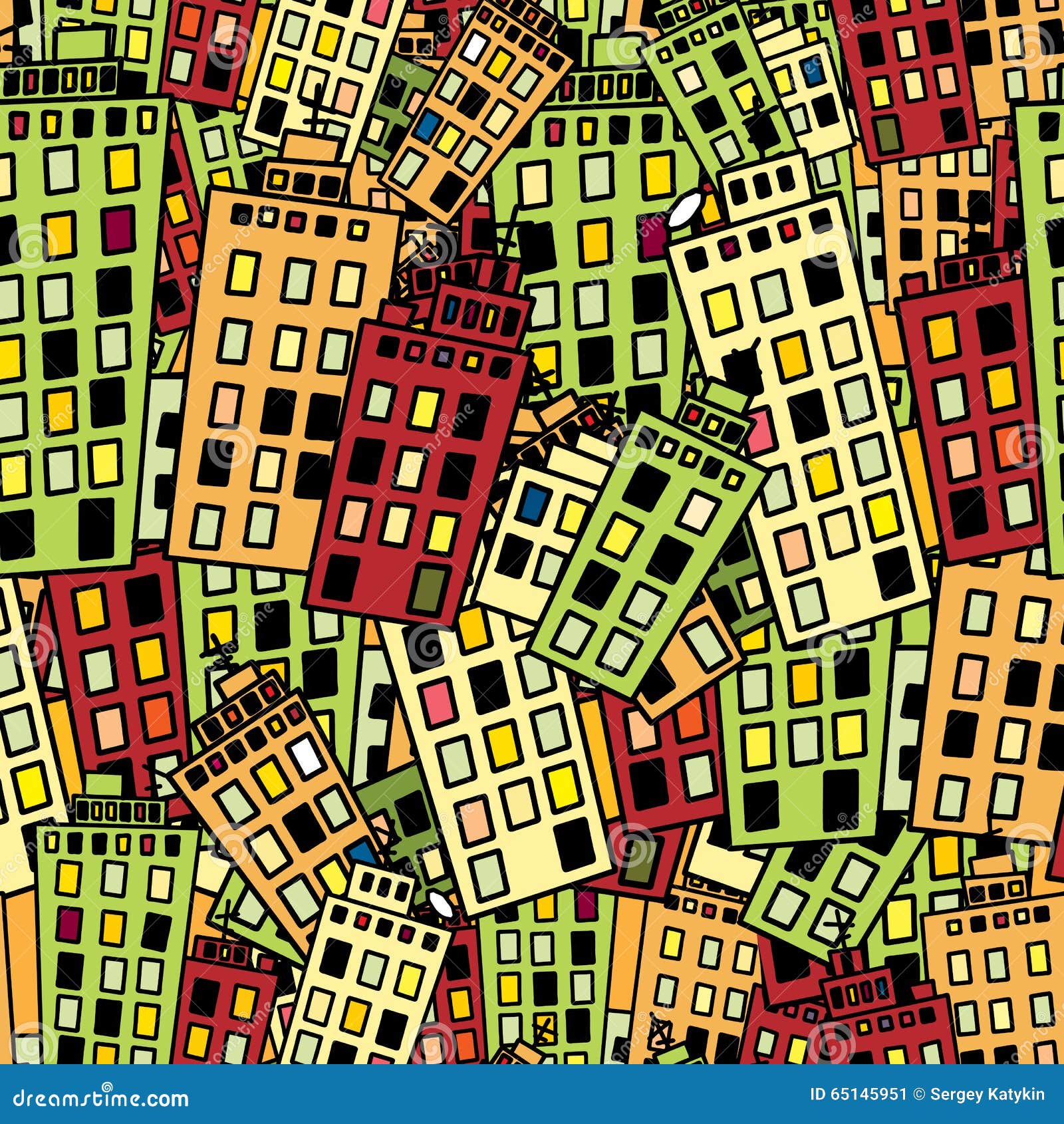 Seamless Texture of Urban Homes. Dense Buildings Stock Vector ...