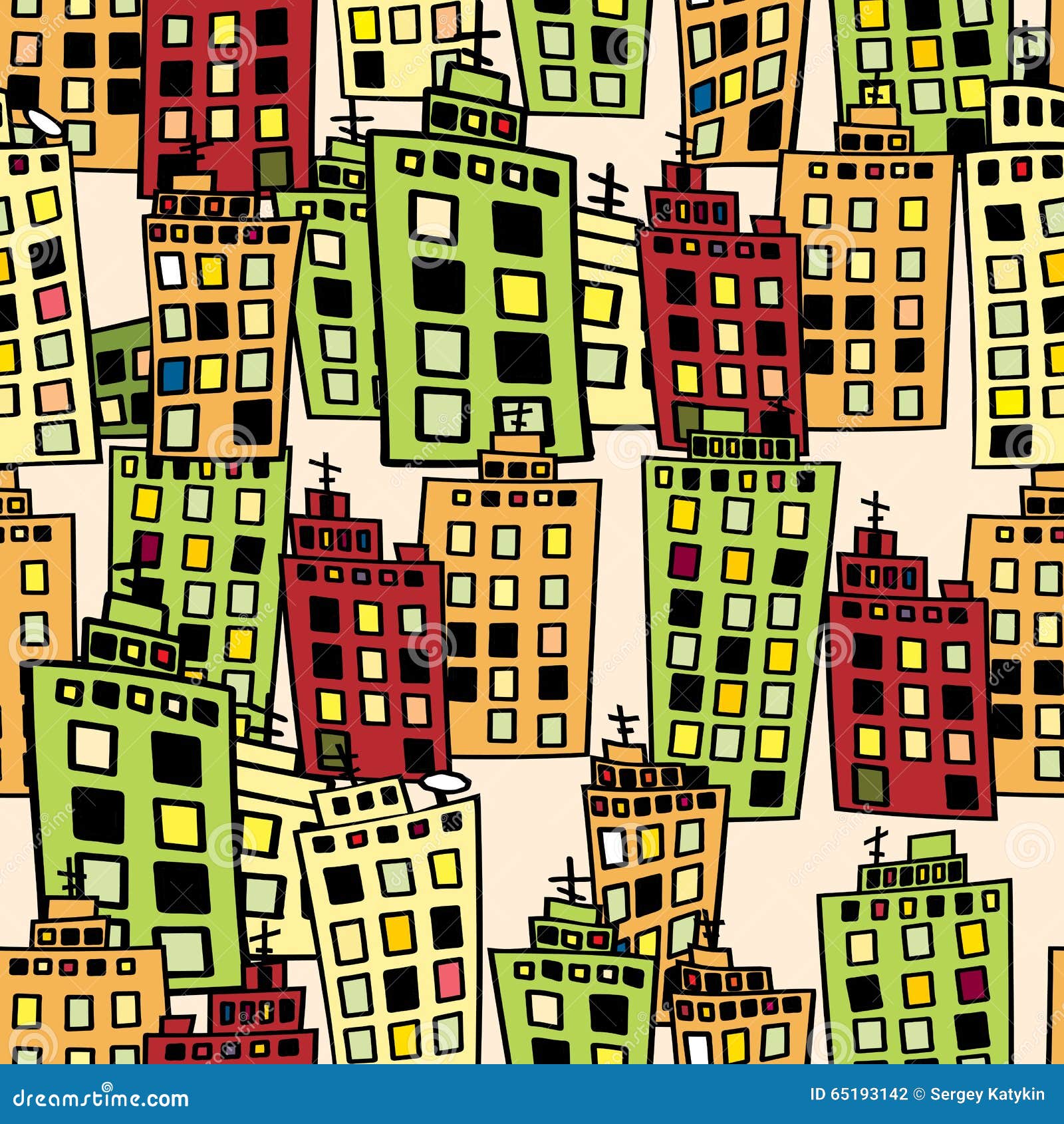 Seamless Texture of Urban Homes. Dense Buildings Stock Vector ...