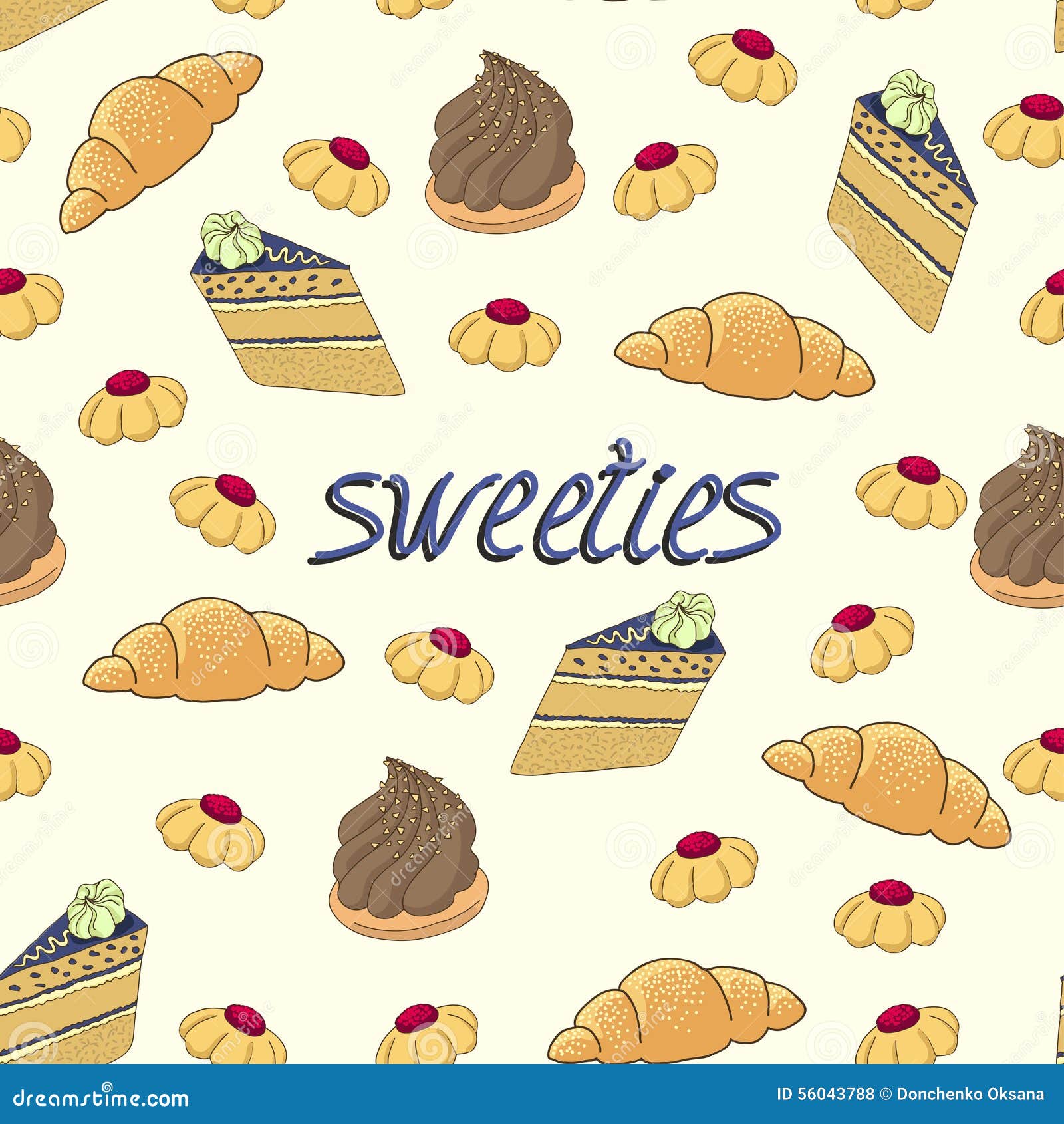 Seamless Texture stock vector. Illustration of dessert - 56043788