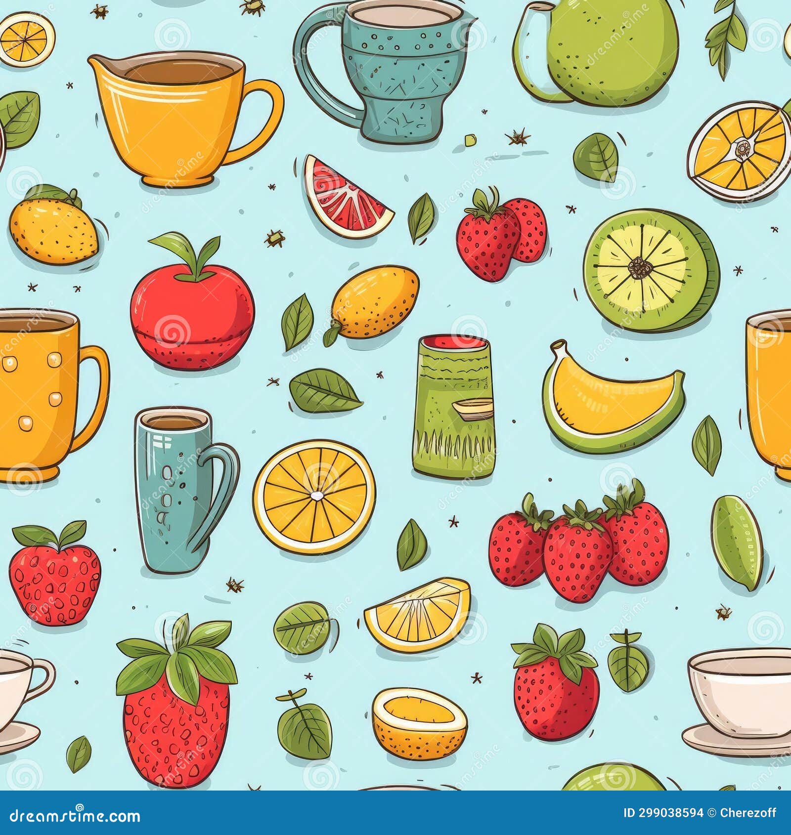 Seamless Texture with Vegetables and Fruits Stock Illustration ...