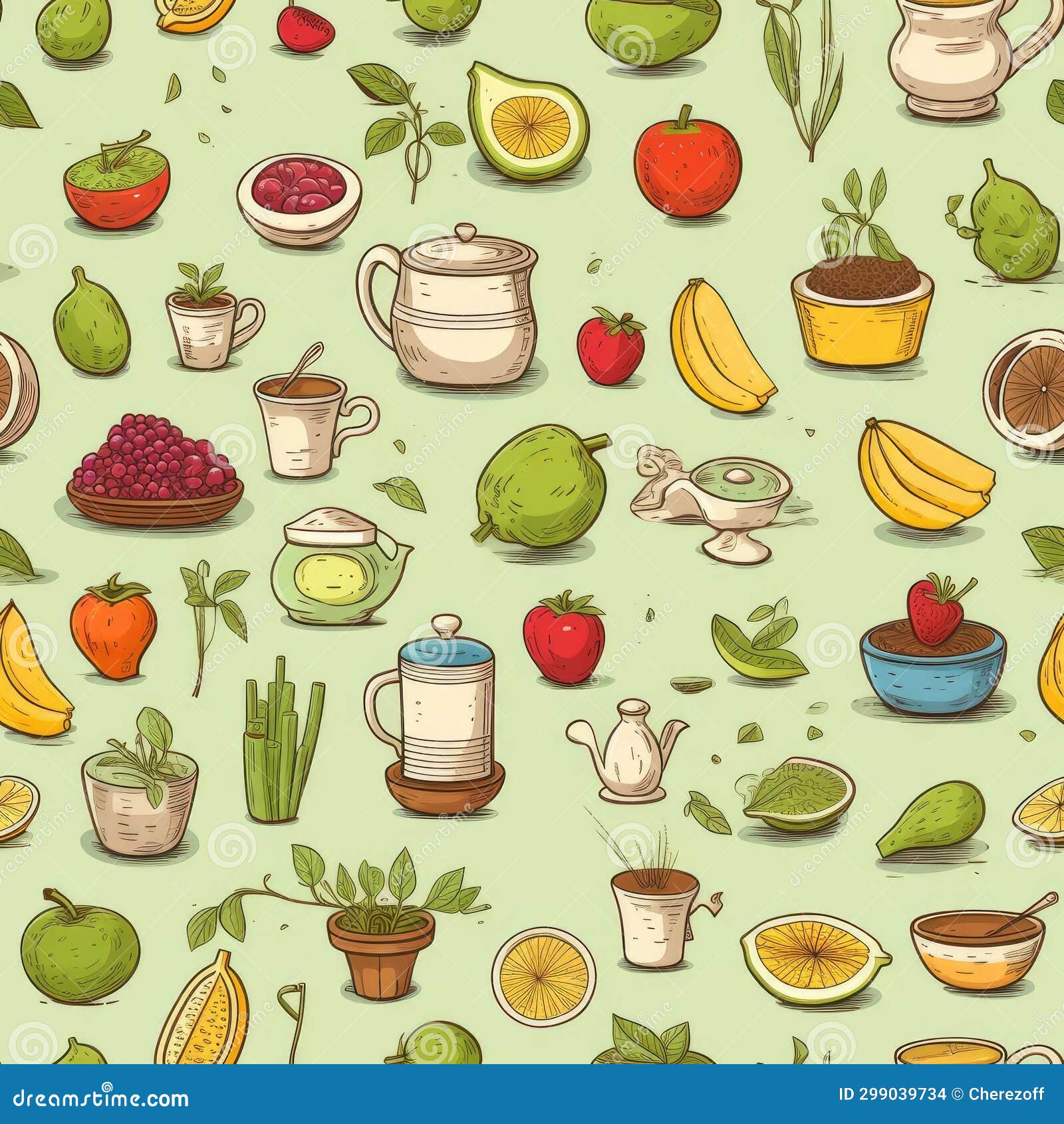 Seamless Texture with Vegetables and Fruits Stock Photo - Image of ...