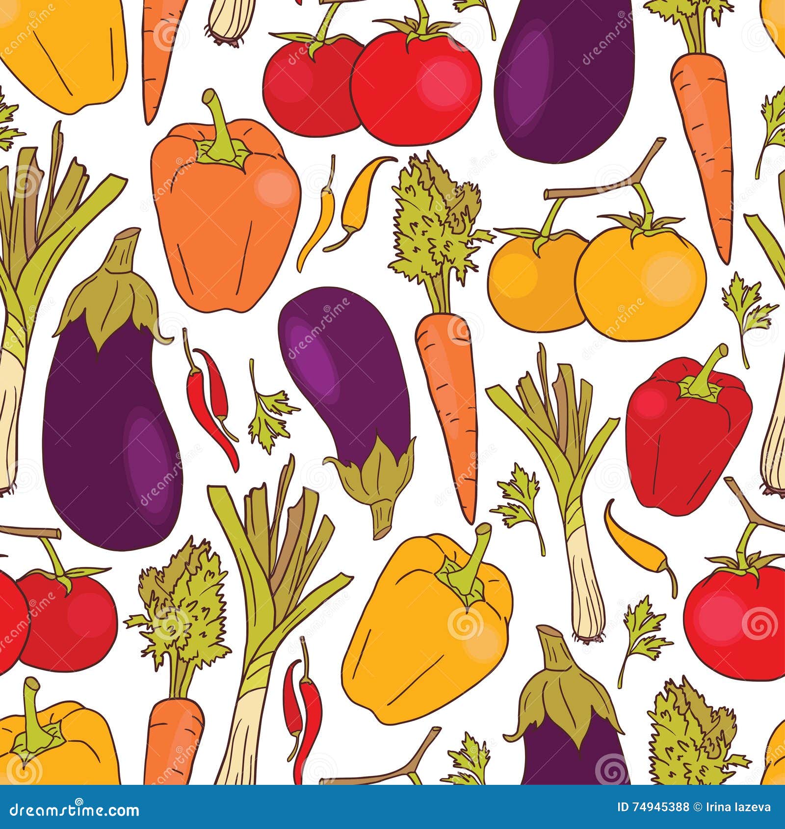 Seamless Texture with Vegetables Stock Vector - Illustration of design ...