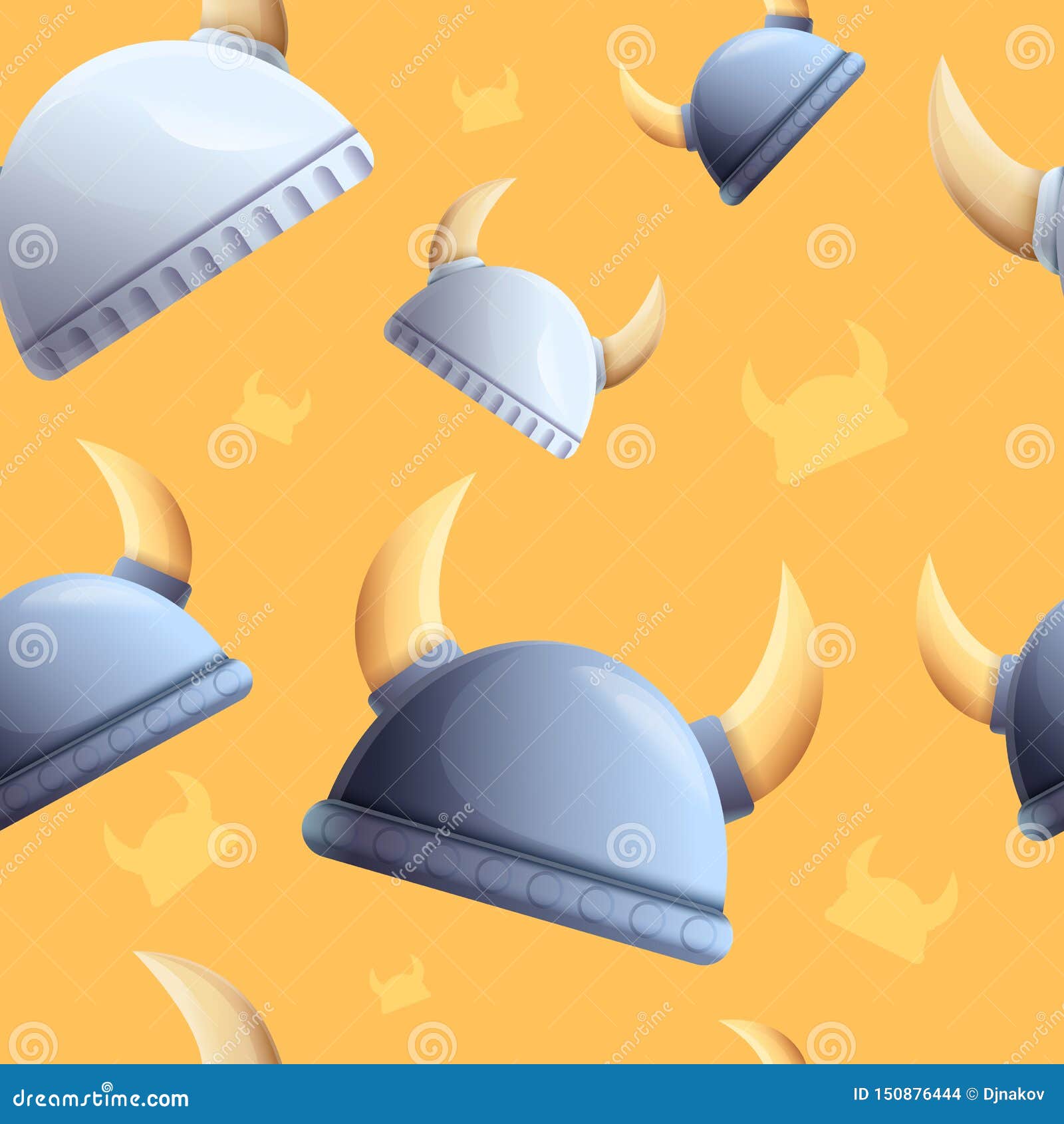 Seamless Texture of Viking Helmets Stock Vector - Illustration of ...