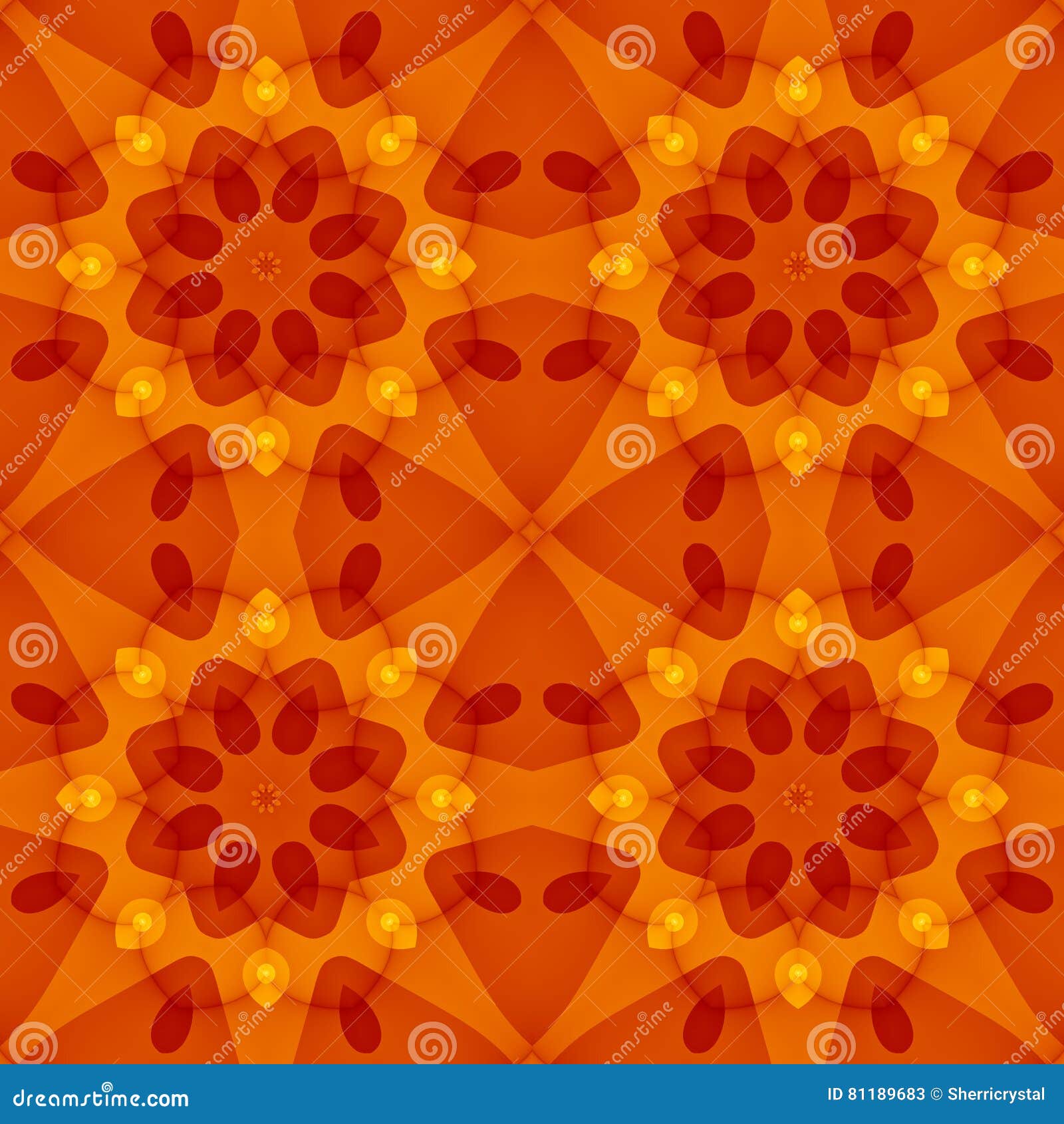 Seamless Texture with a Warm Orange Red Floral Pattern Stock ...