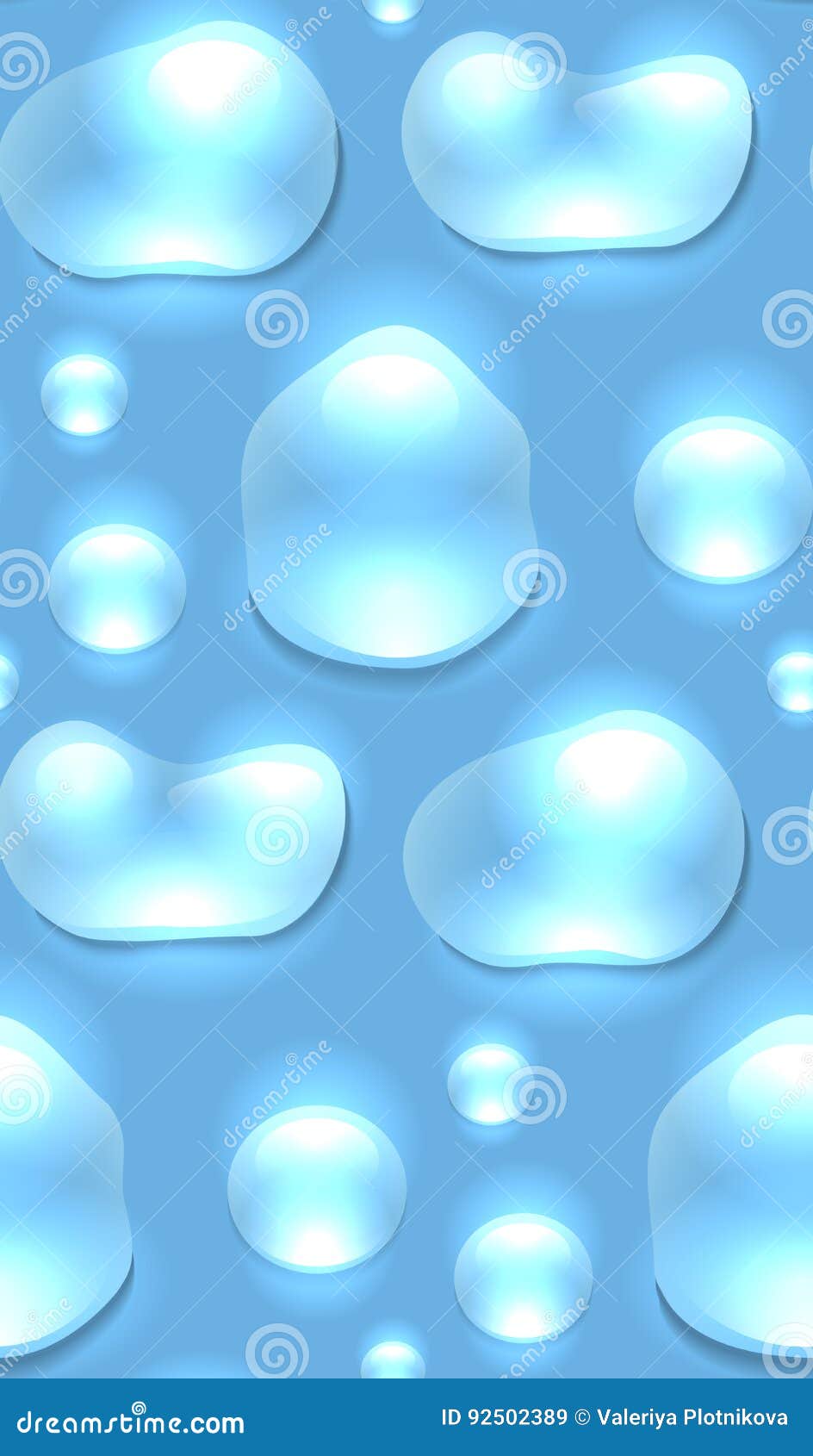 Seamless Texture of Water Droplets on a Blue Background. Stock Vector ...