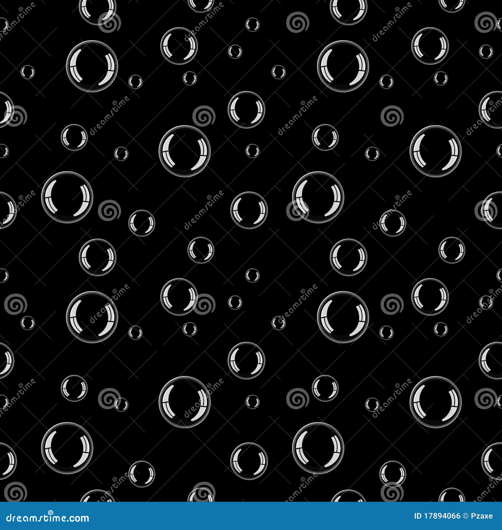 Seamless Texture - White Bubbles on Black Stock Illustration ...