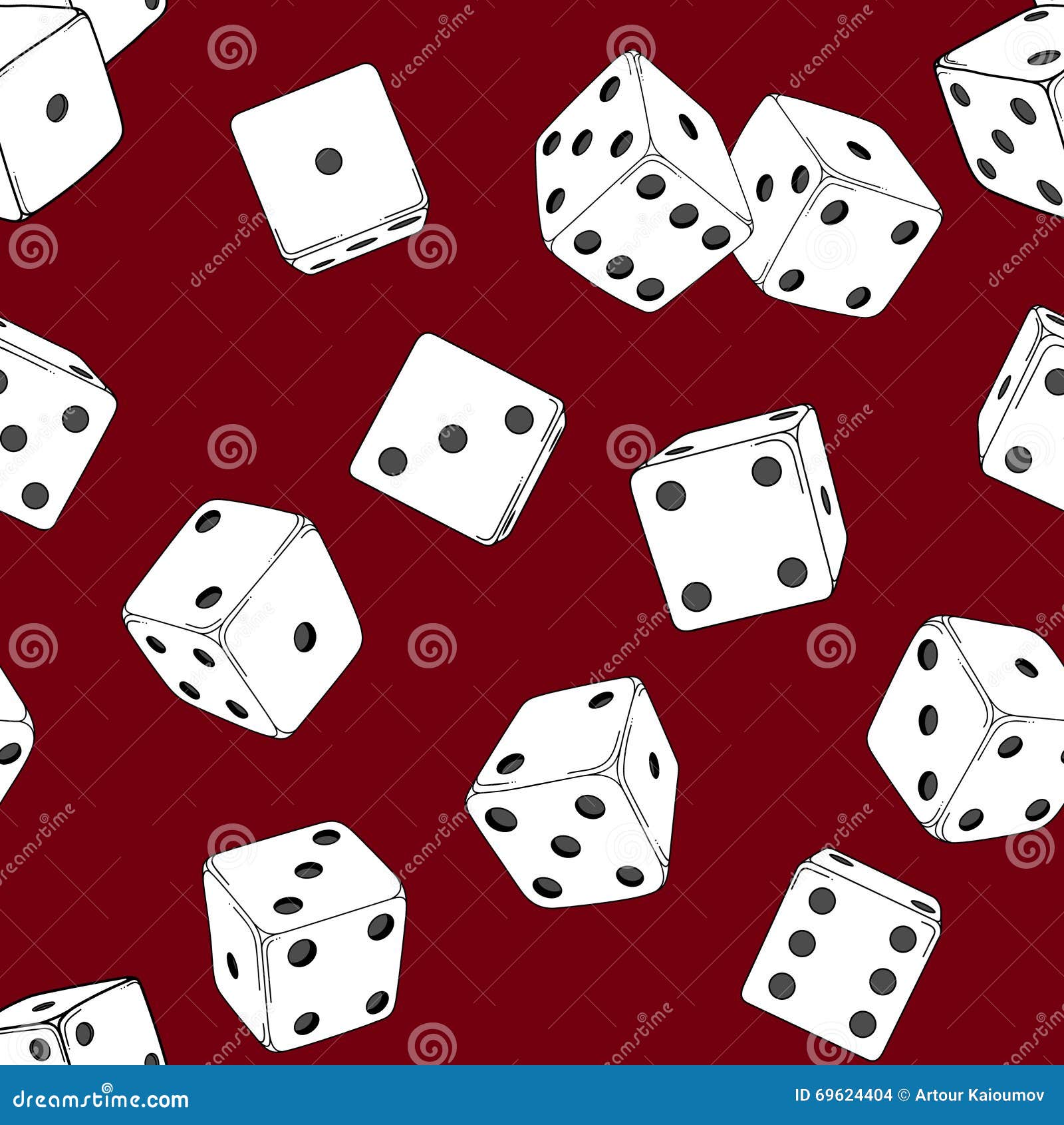 Seamless Texture With White Dice Cubes Vector Illustration ...