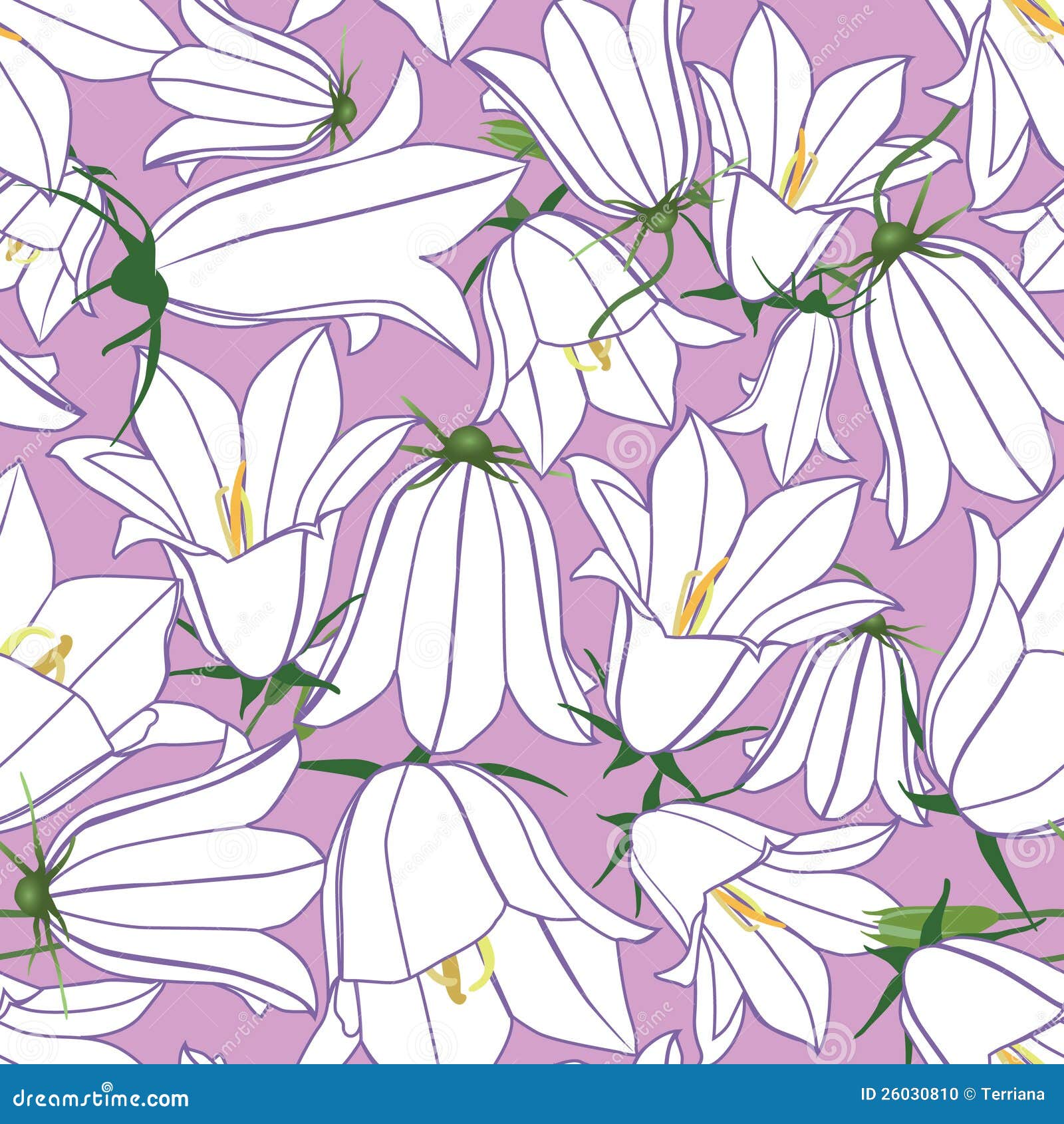 Seamless Texture with White Flowers Stock Vector - Illustration of ...
