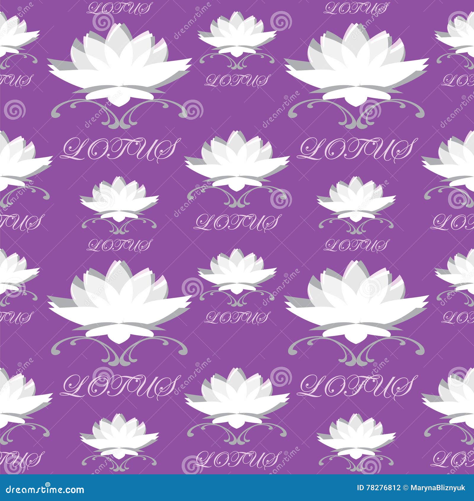 Seamless Texture with White Lotus Stock Vector - Illustration of ...