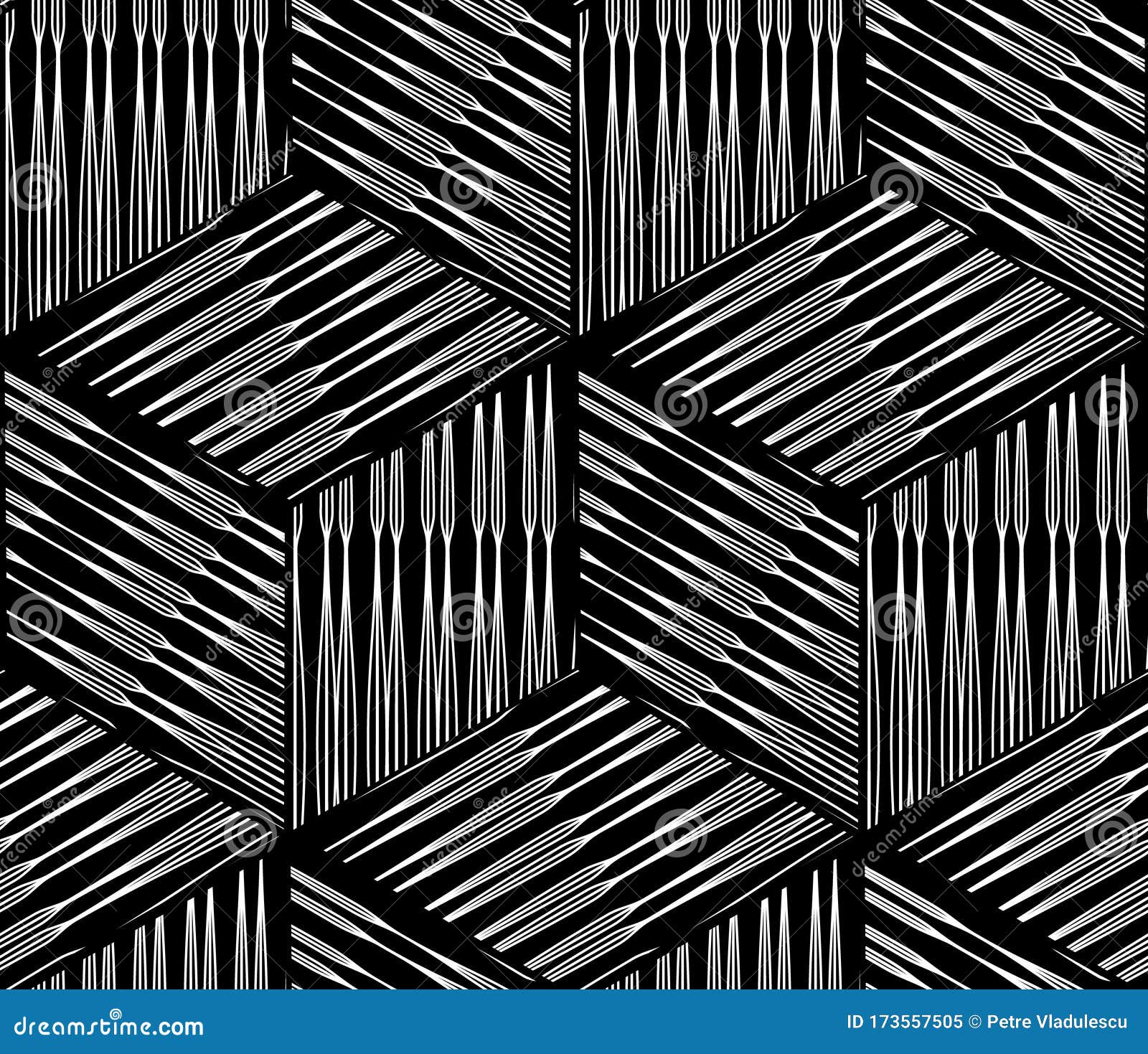 Seamless Texture with White Outline Geometric Forms(cube), Modern ...