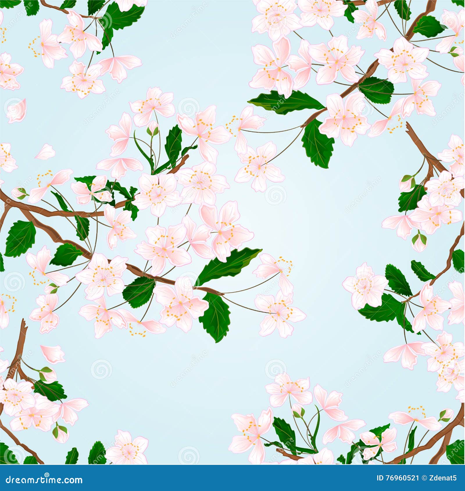 Seamless Texture Wild Cherry Vector Stock Vector - Illustration of ...