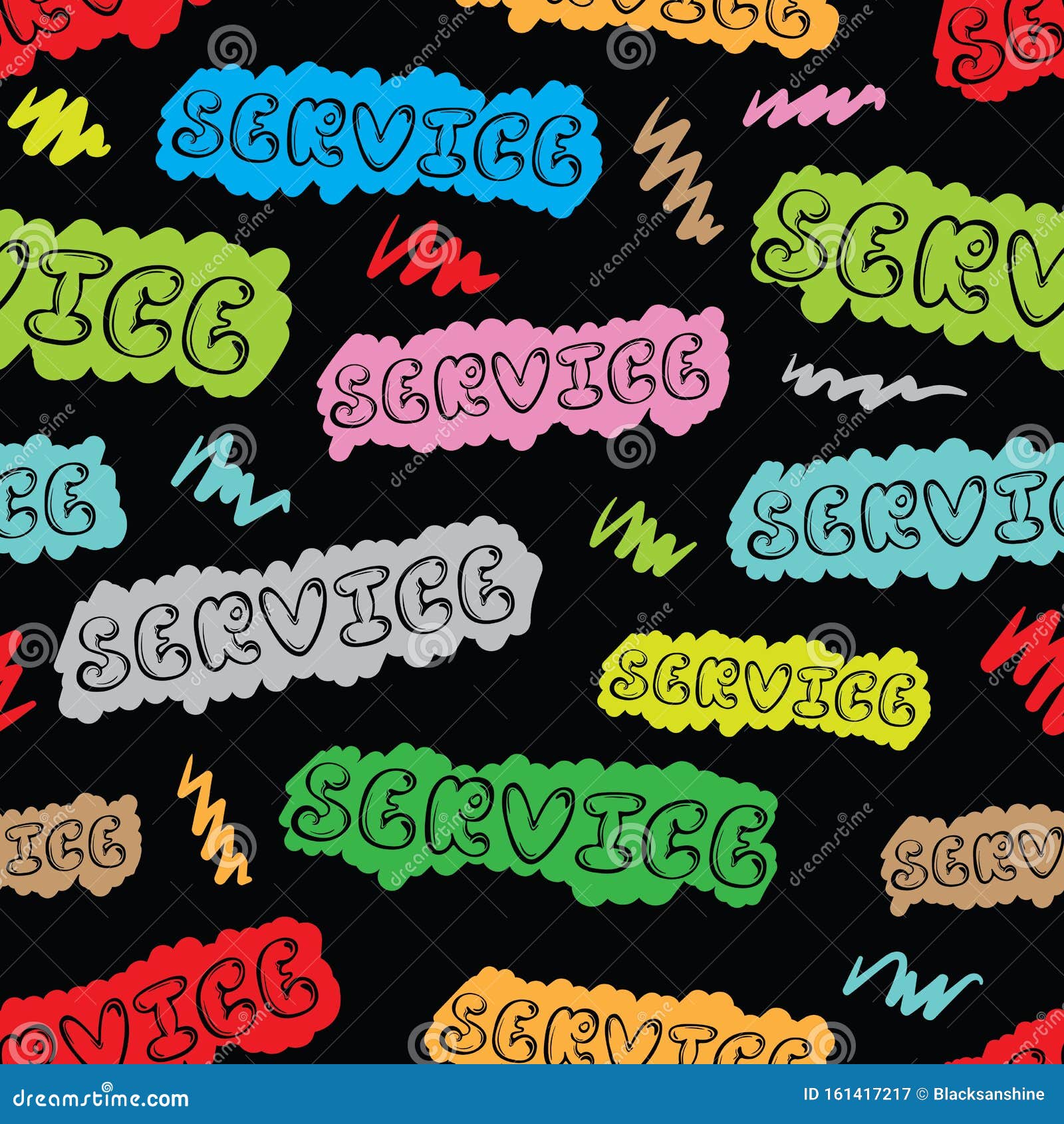 Seamless Texture Word Service Black Stock Illustration - Illustration ...