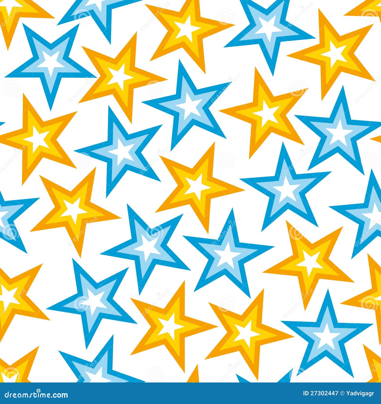 Seamless Texture with Yellow and Blue Stars Stock Vector - Illustration ...