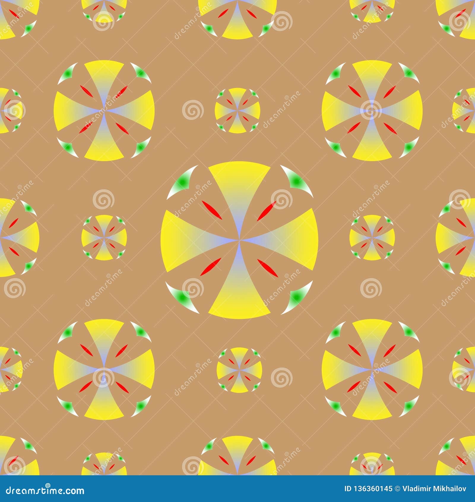 Seamless Texture Yellow Circles Background Vector Stock Vector ...