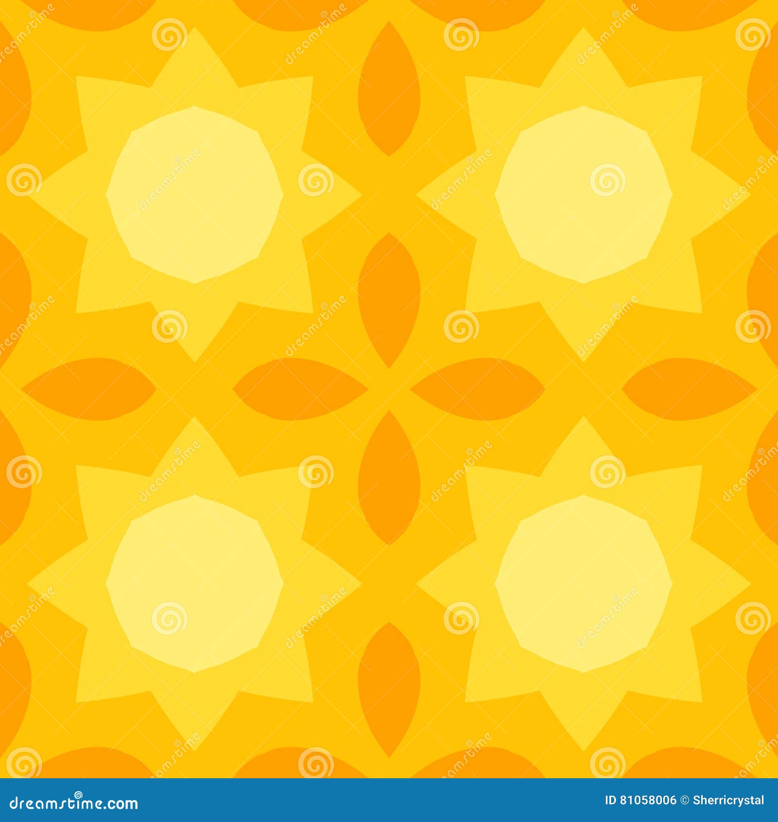 Seamless Texture with a Yellow Sun and Orange Leaves Stock Illustration ...