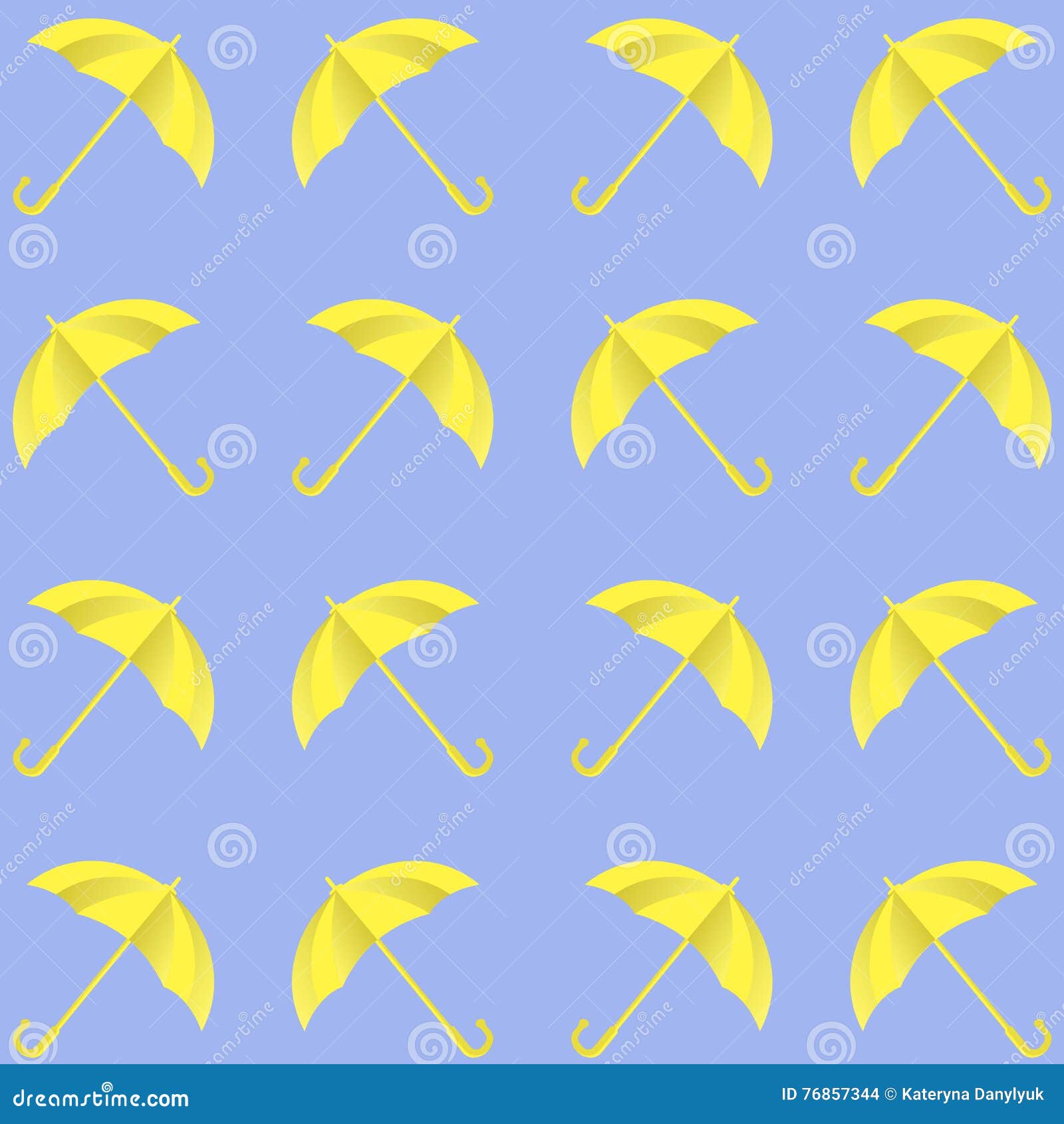 Seamless Texture Yellow Umbrellas on Blue Stock Vector - Illustration ...