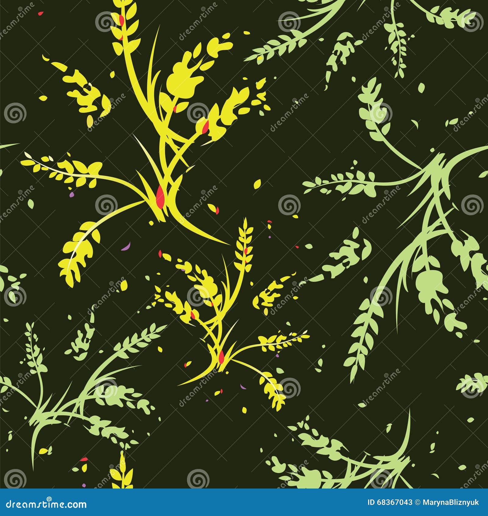 Seamless Texture with Yellow Wheat Stock Vector - Illustration of ...