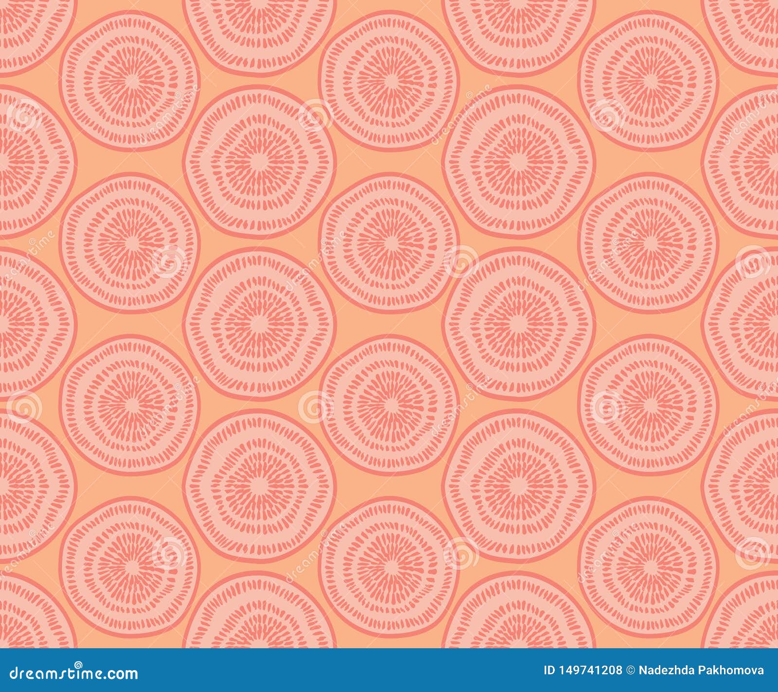 Seamless Textured Circles, Hand Drawn Flowers Stock Vector ...