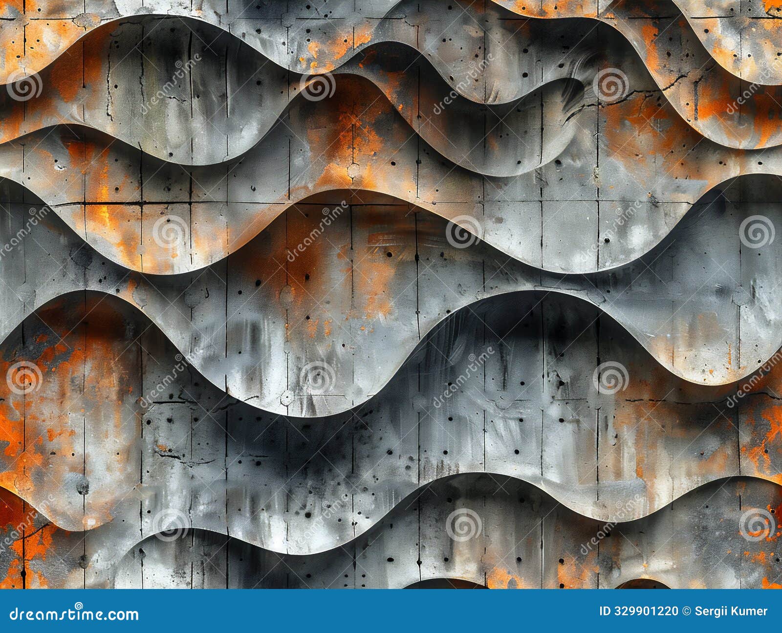 Seamless Textured Concrete Wall with Wavy Patterns and Rust Accents ...