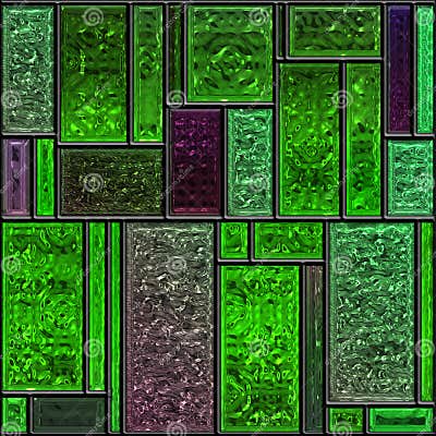 Seamless Textured Green Stained Glass Panel Stock Illustration ...