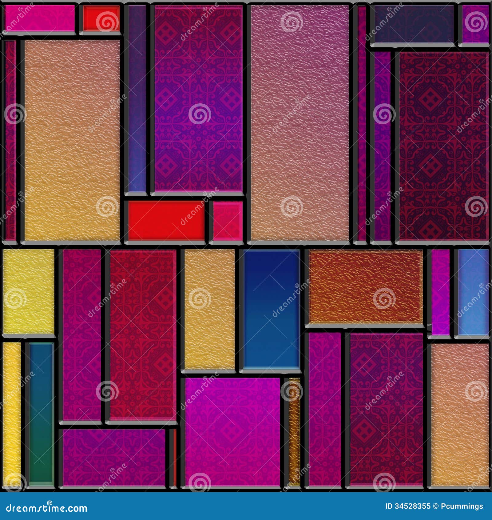 Seamless Textured Stained Glass Panel Stock Illustration - Illustration ...