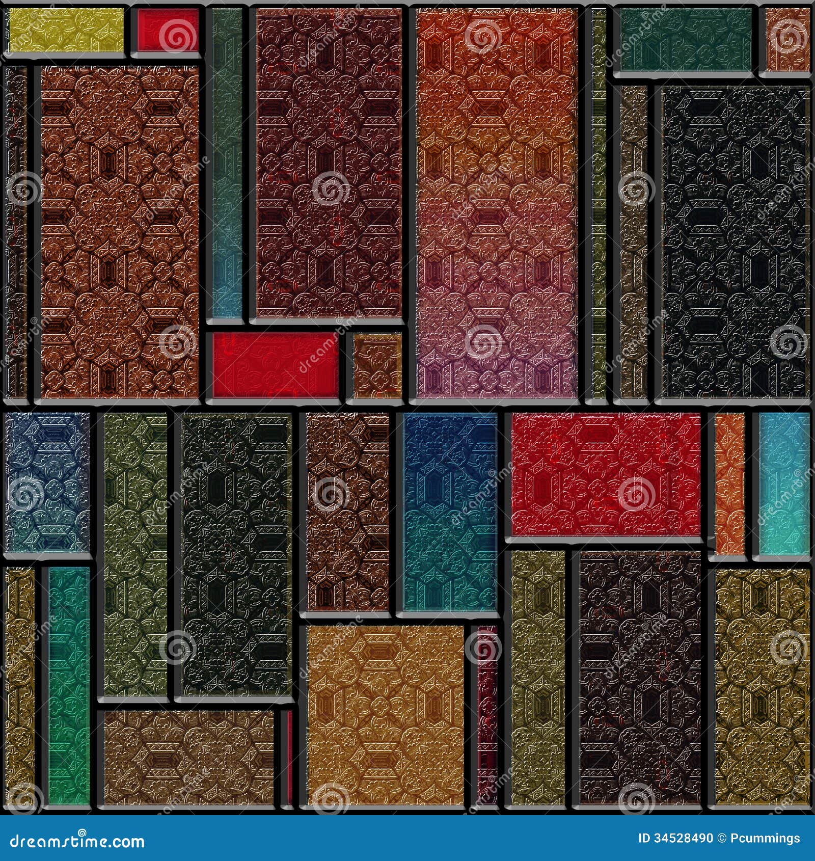 Seamless Textured Stained Glass Panel Stock Photo - Image: 34528490