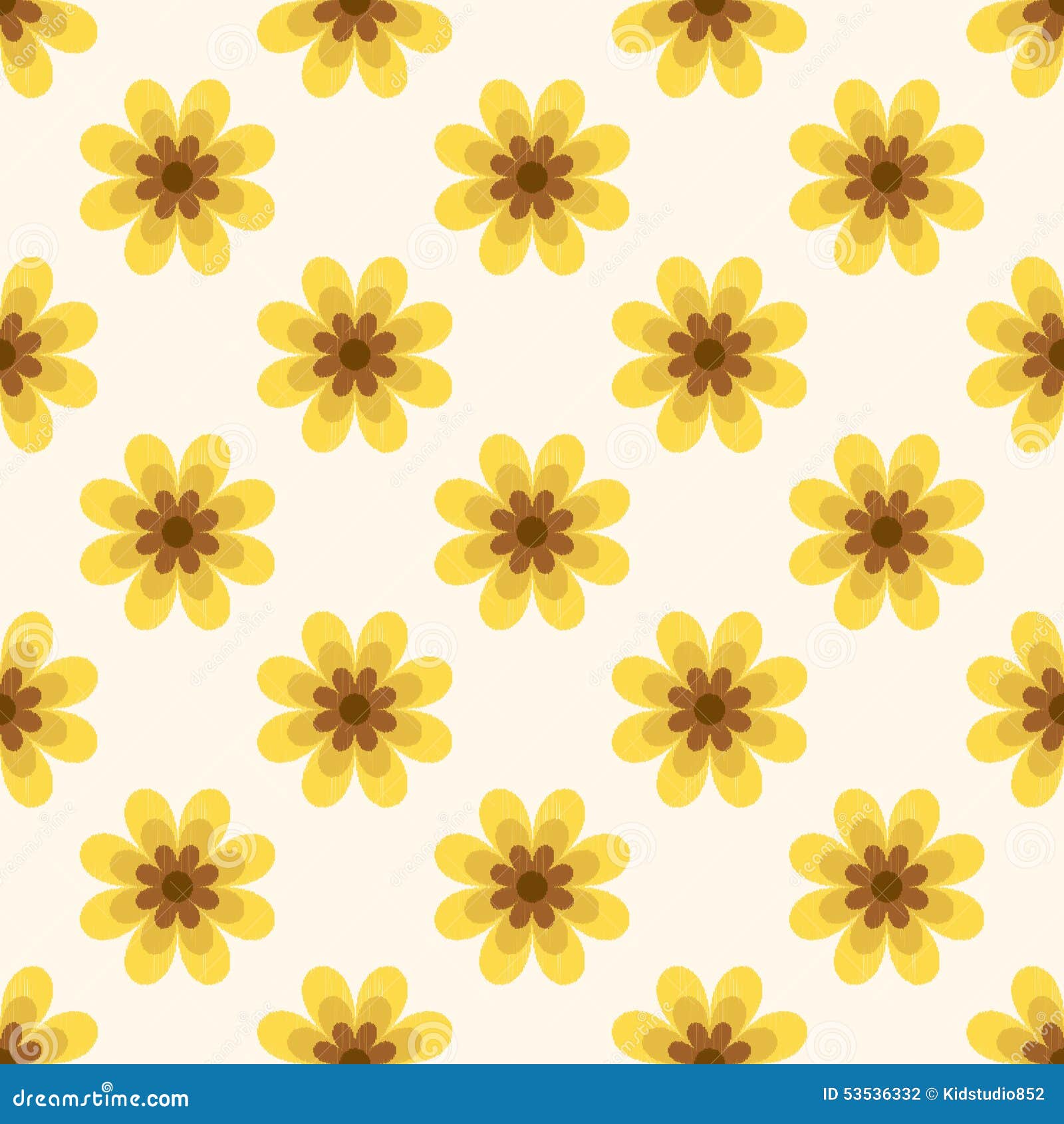 Seamless Textured Yellow Flower Wallpaper Pattern Stock Vector ...